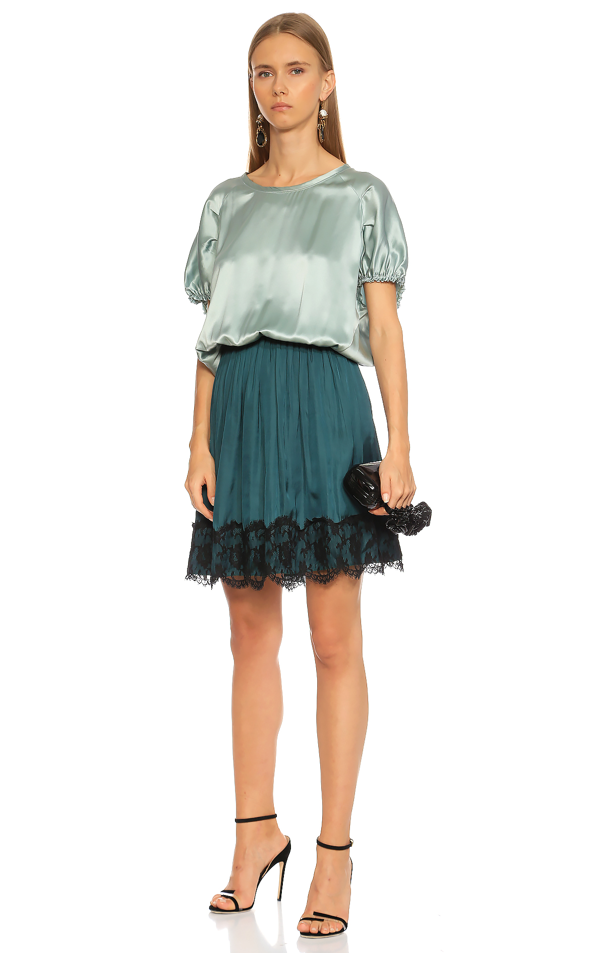 Lanvin-Lanvin Dantel Detaylı Mini Elbise