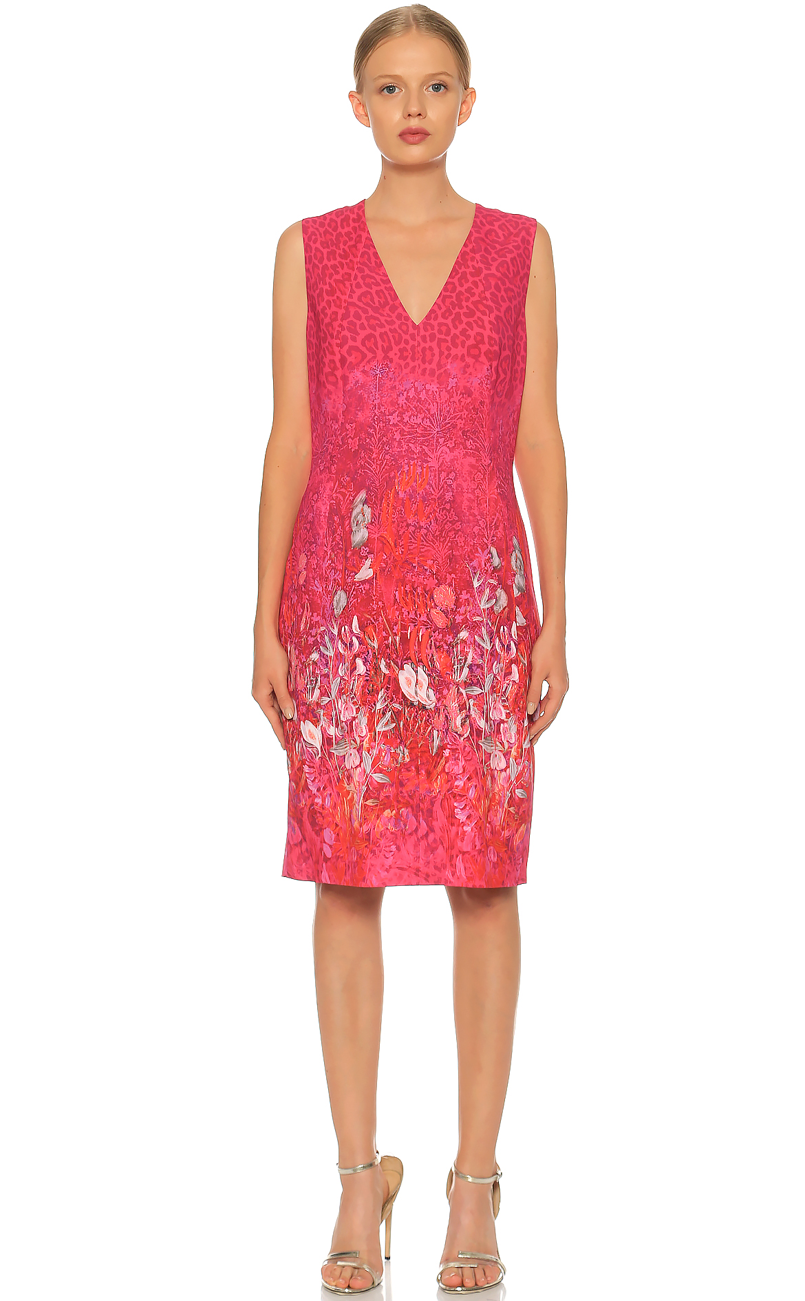 Elie Tahari-Elie Tahari V Yaka Pembe Elbise Elie Tahari-Elie Tahari V Yaka Pembe Elbise