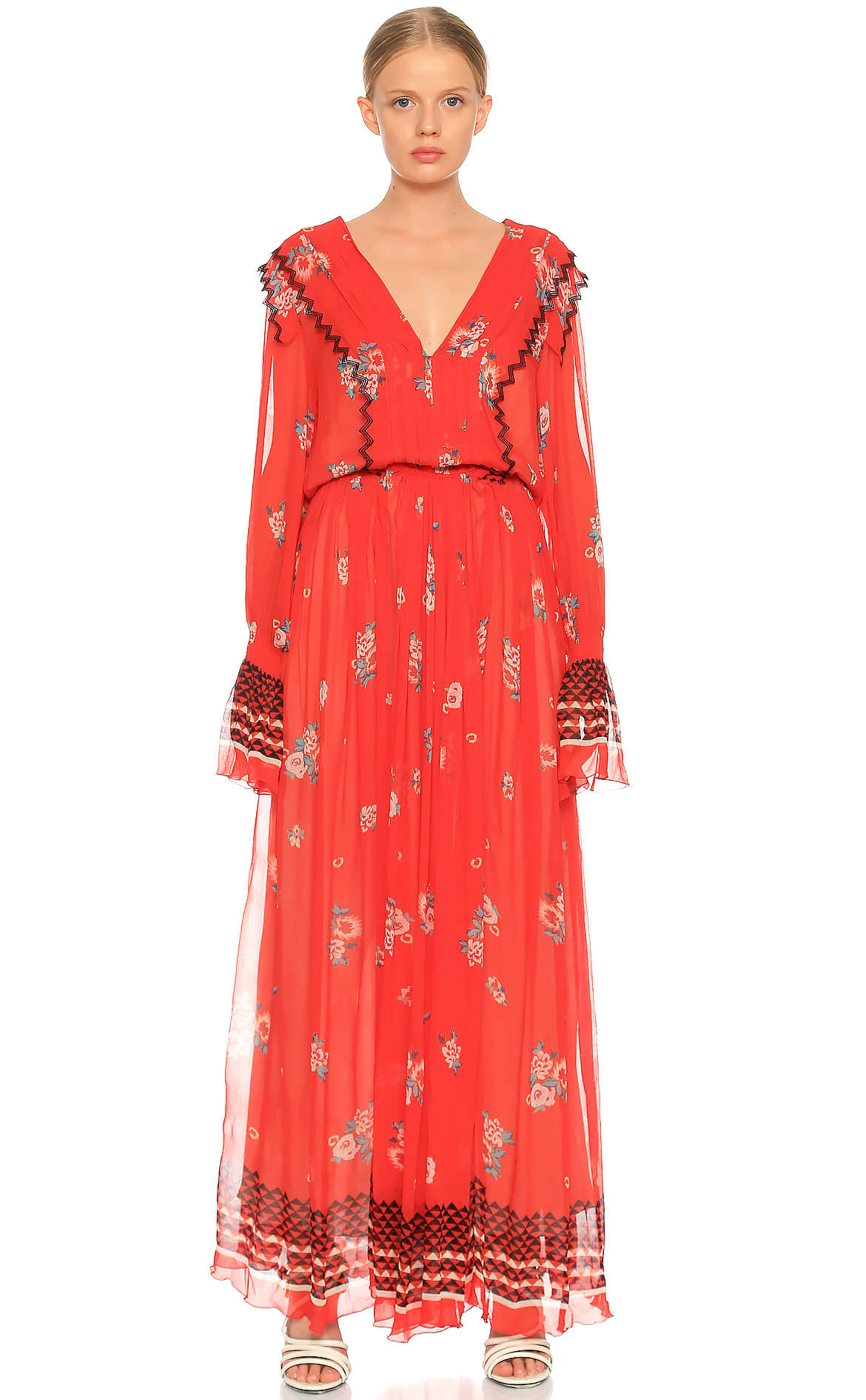 PHILISOPHY DI LORENZO SERAFINI-PHILISOPHY DI LORENZO SERAFINI Kırmızı Uzun Elbise