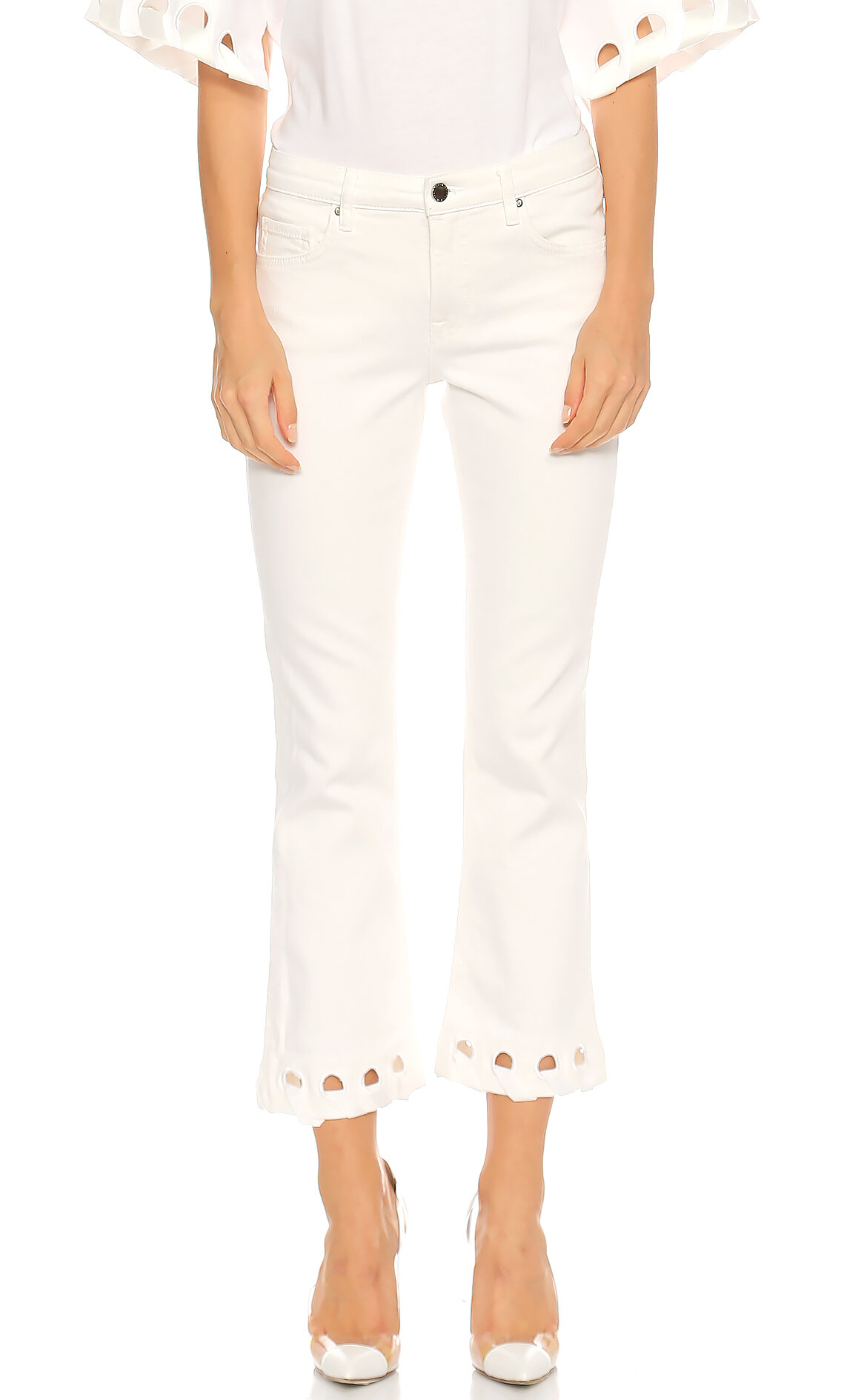 VVB-VVB Beyaz Jean Pantolon