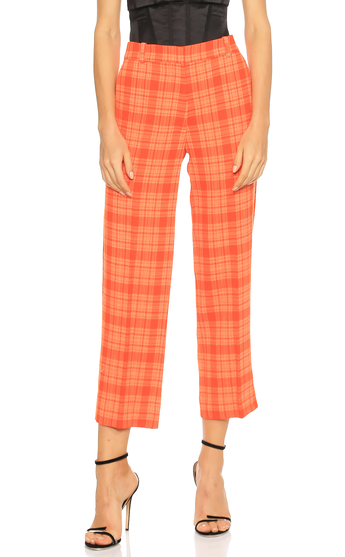 Victoria Beckham-Victoria Beckham Kareli Turuncu Pantolon Victoria Beckham-Victoria Beckham Kareli Turuncu Pantolon