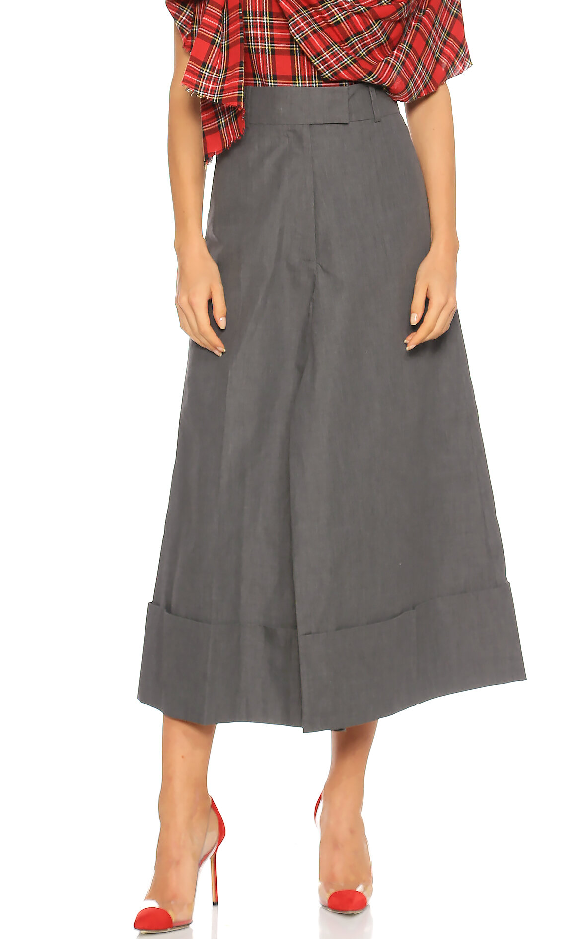 Awake-Awake Geniş Kesim Gri Etek