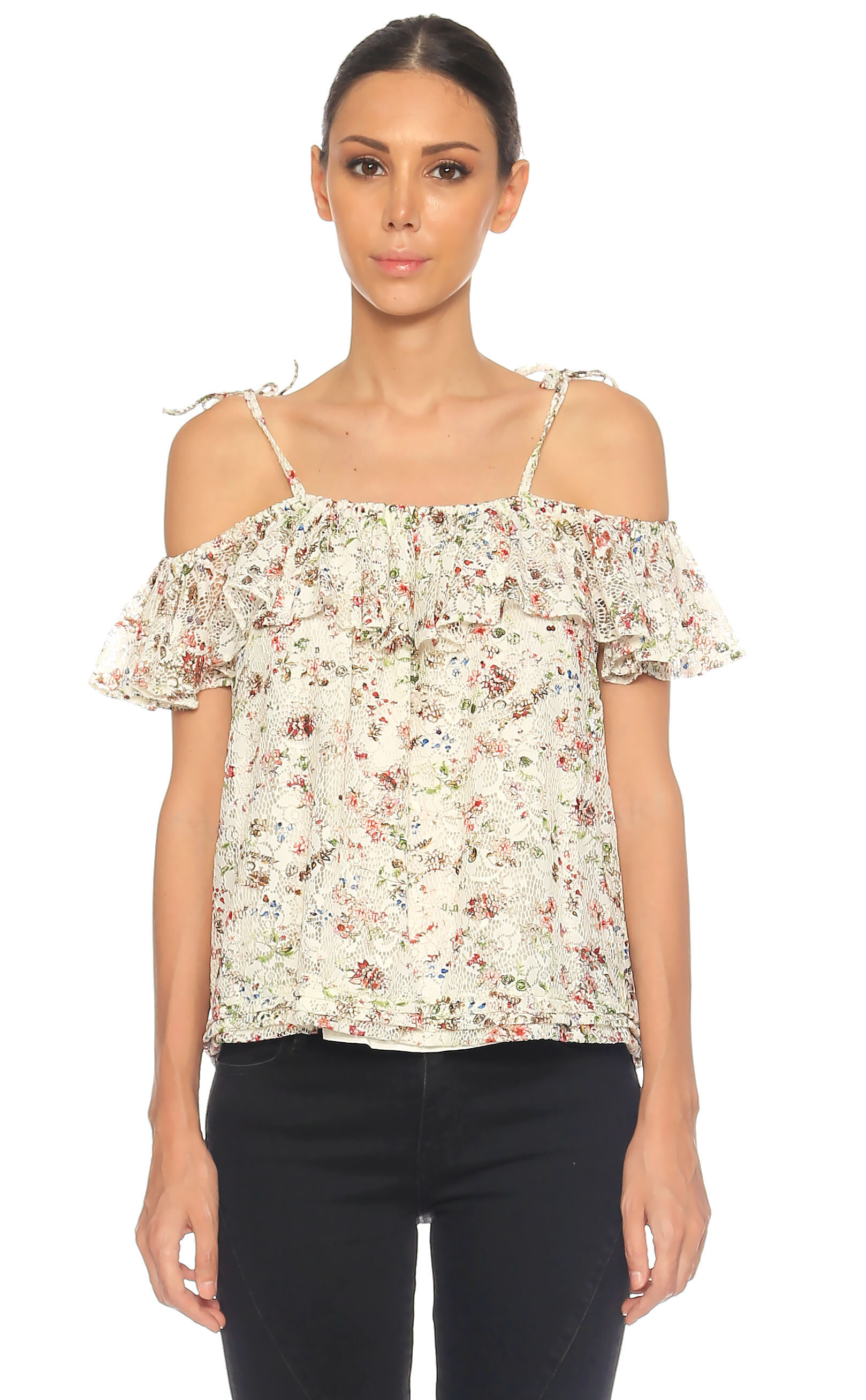 Zapa-Zapa Çiçek Desenli Renkli Bluz