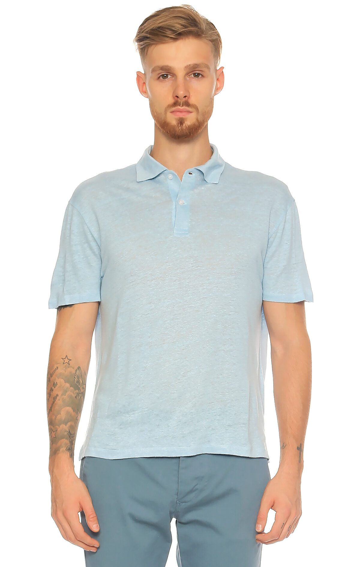 Sandro-Sandro Mavi Polo Mavi T-Shirt
