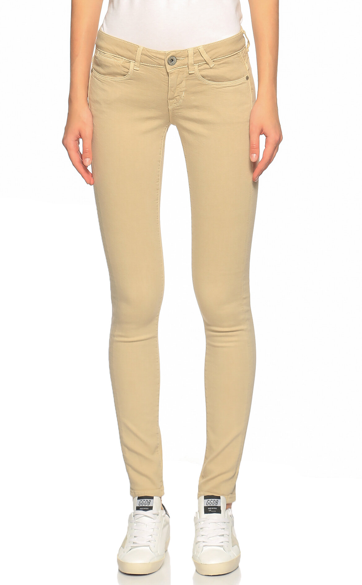 Guess-Guess Skinny Ekru Rengi Pantolon