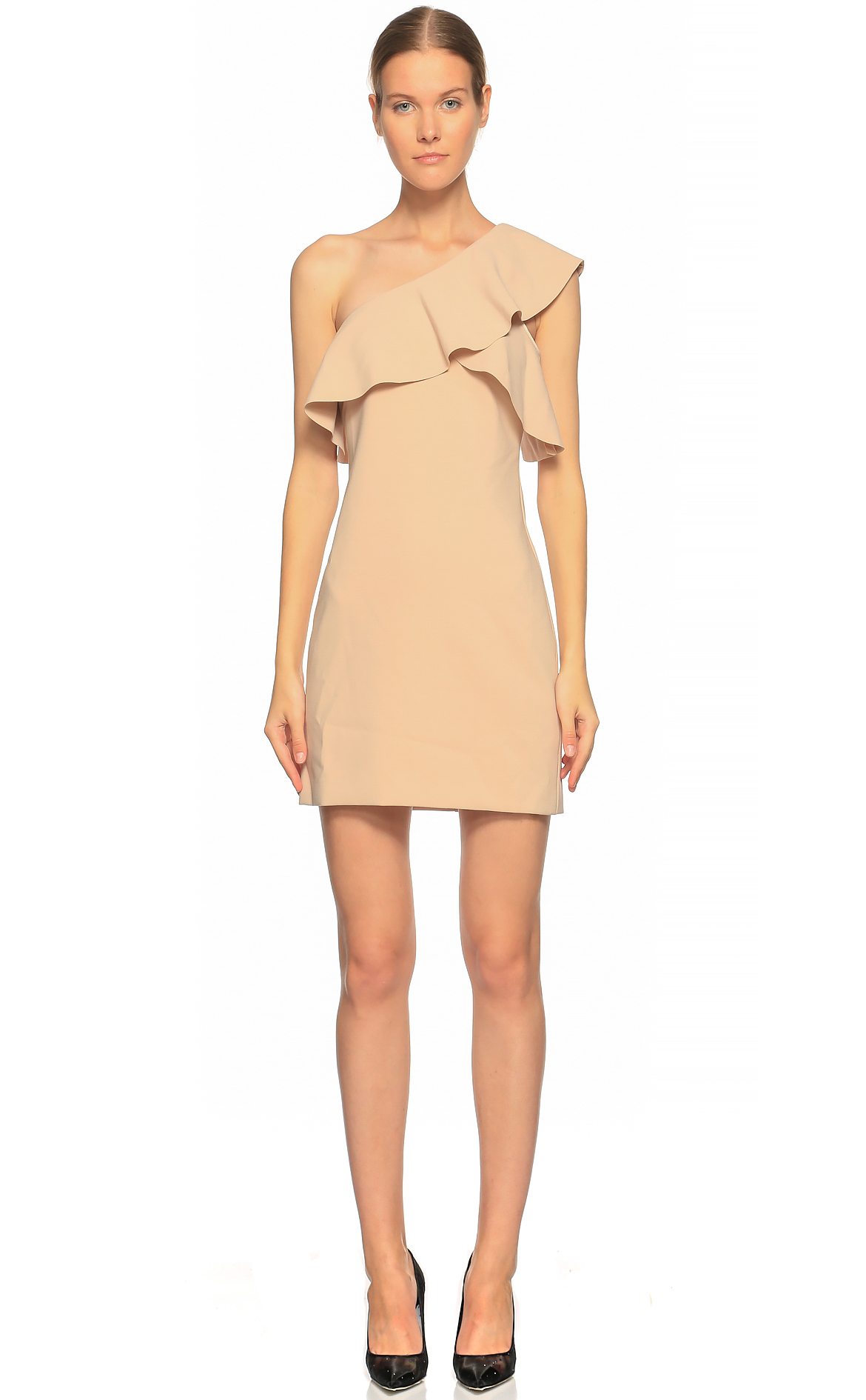 Elizabeth & James-Elizabeth & James Tek Kollu Pudra Rengi Elbise