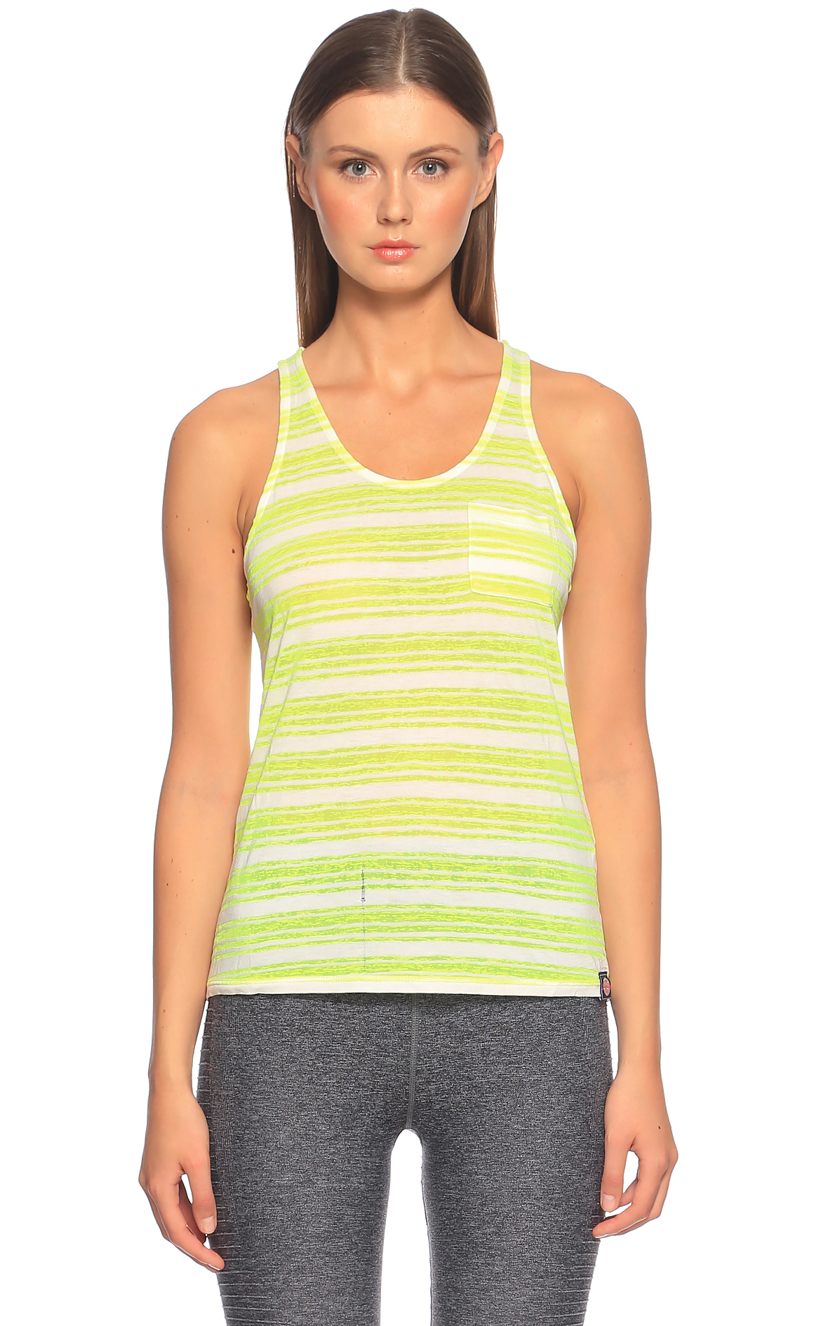 Superdry-Superdry Çizgili Sarı Atlet