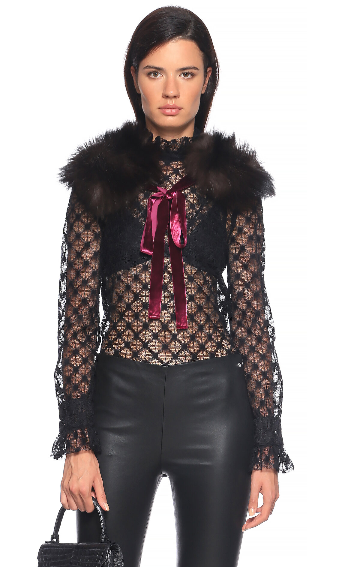 Alberta Ferretti -Alberta Ferretti  Gri Kürk