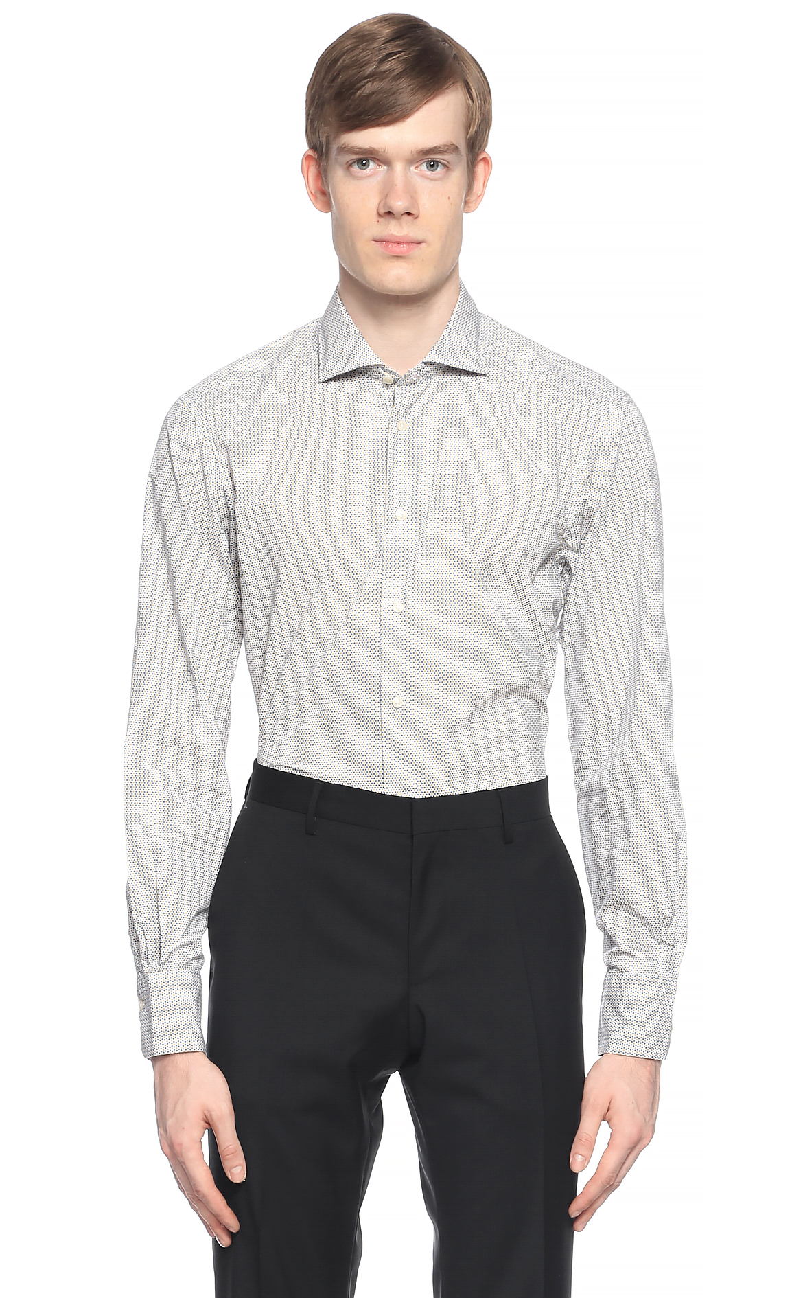 Camicissima-Camicissima Puantiyeli Beyaz Gömlek