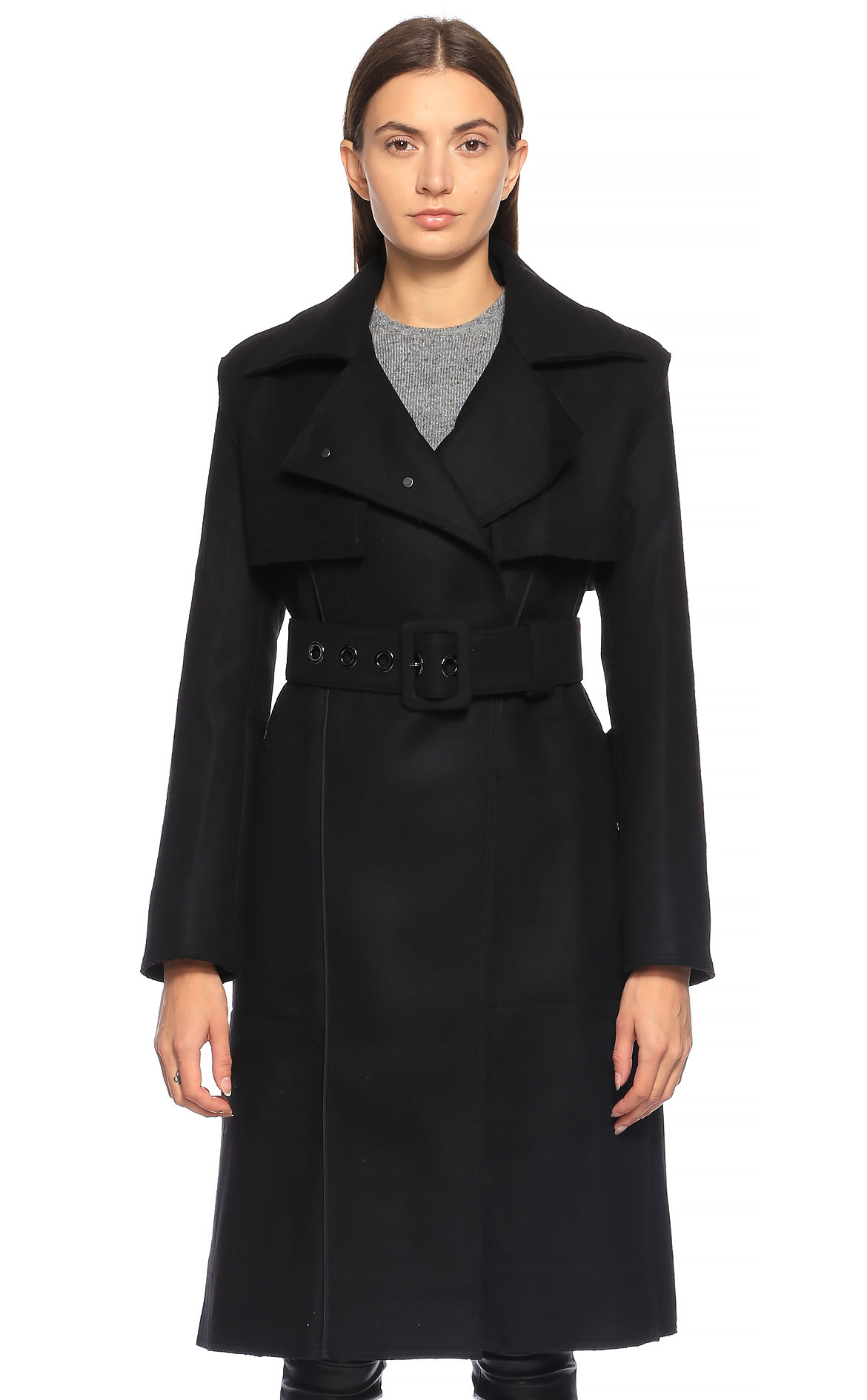 Jil Sander-Jil Sander Siyah Palto