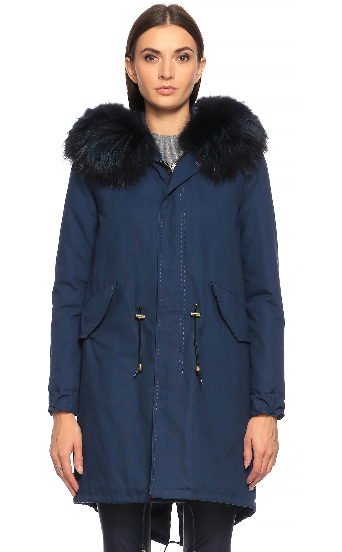 Fur 66-Fur 66 Lacivert Parka