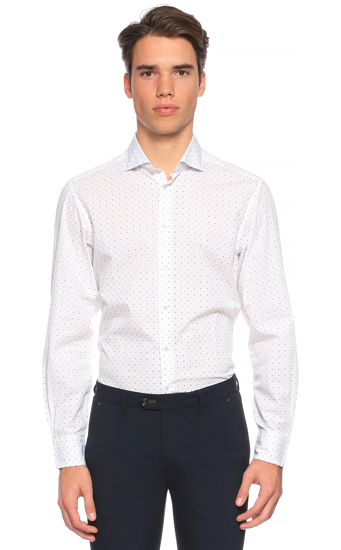 Camicissima-Camicissima Kalp Desenli Beyaz Gömlek