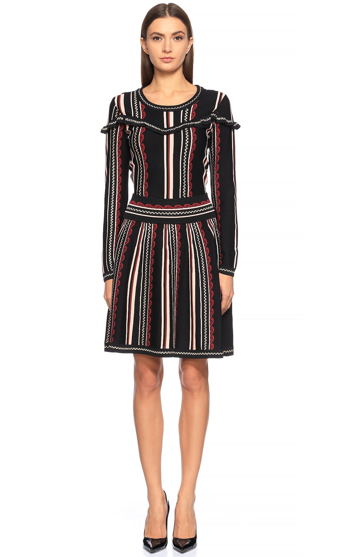 Silvian Heach-Silvian Heach Çizgili Renkli Elbise