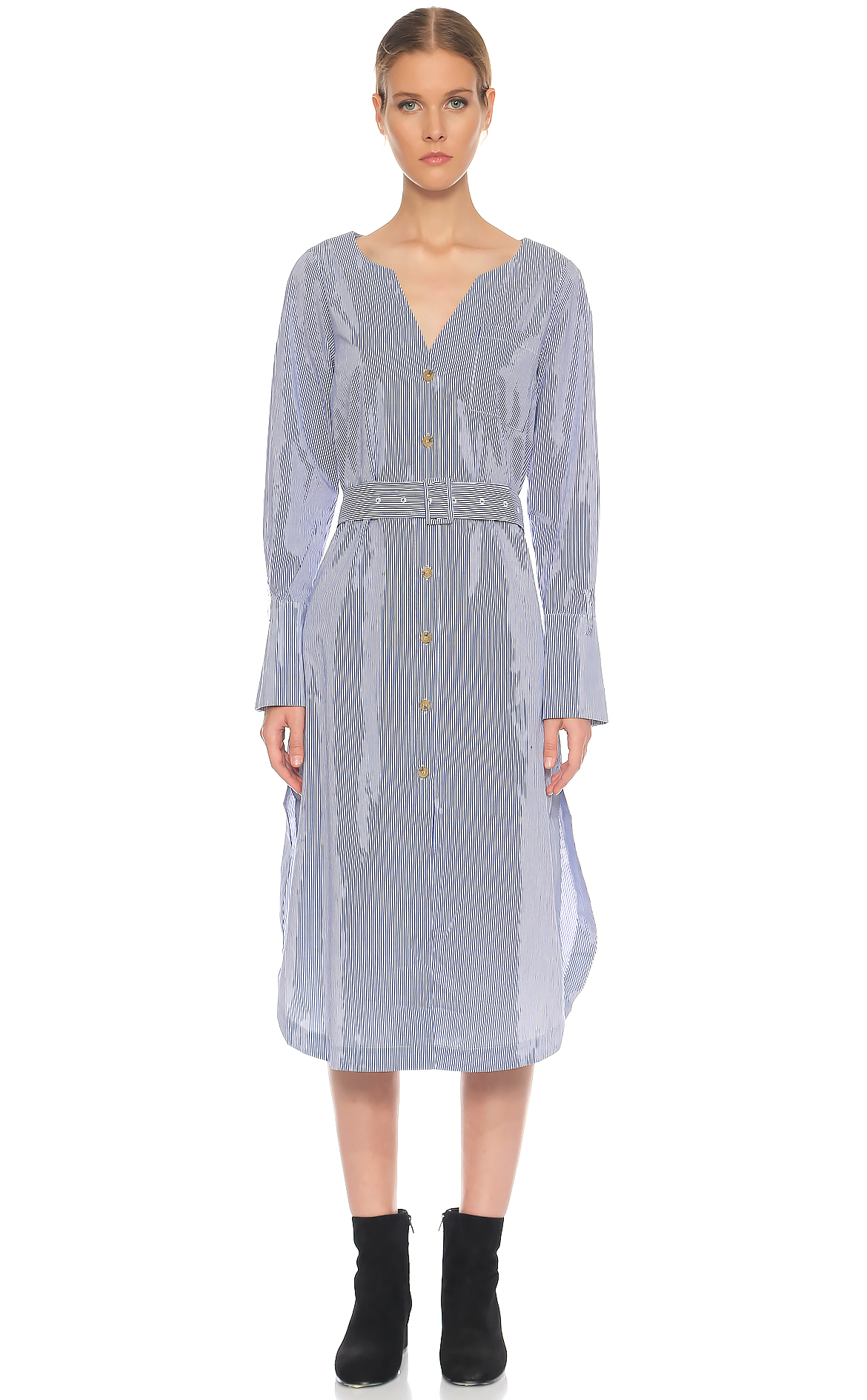 Sea Newyork-Sea Newyork Çizgili Midi Elbise