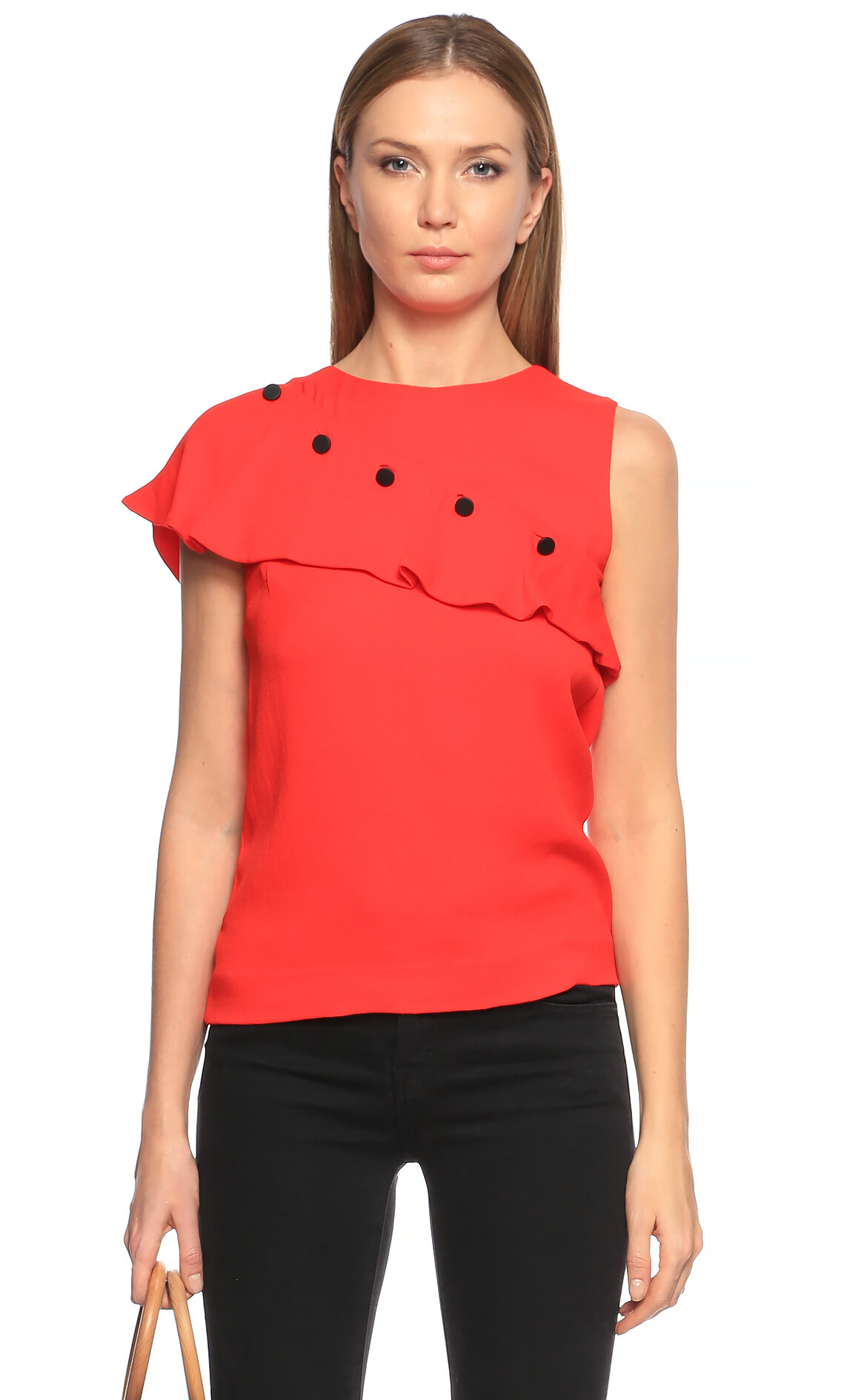 Maje-Maje Fırfırlı Kırmızı Bluz