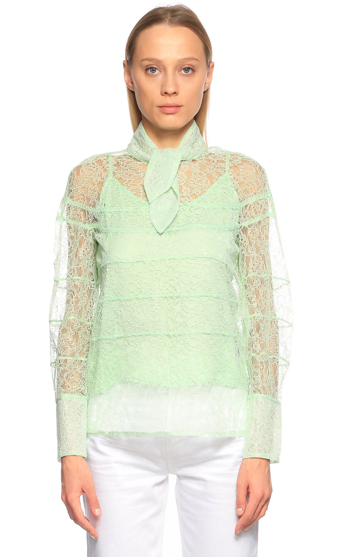 Sandro-Sandro Dantelli Mint Bluz