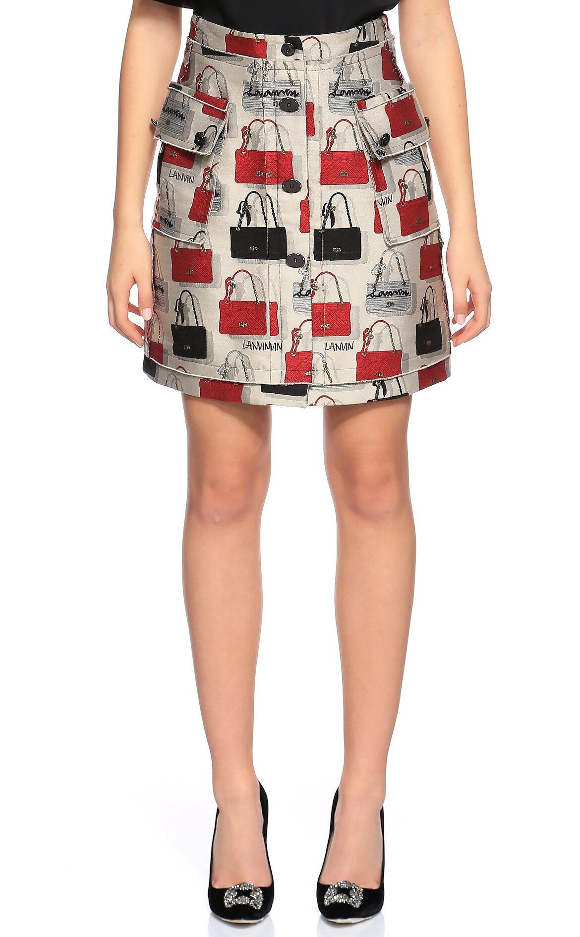 Lanvin-Lanvin Gri Etek