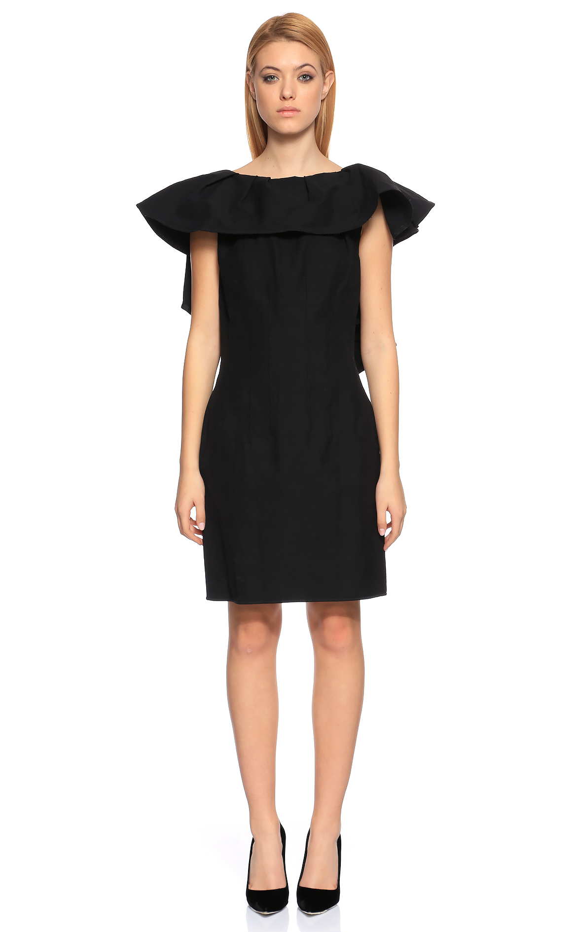 Lanvin-Lanvin Dantel Detaylı Siyah Elbise