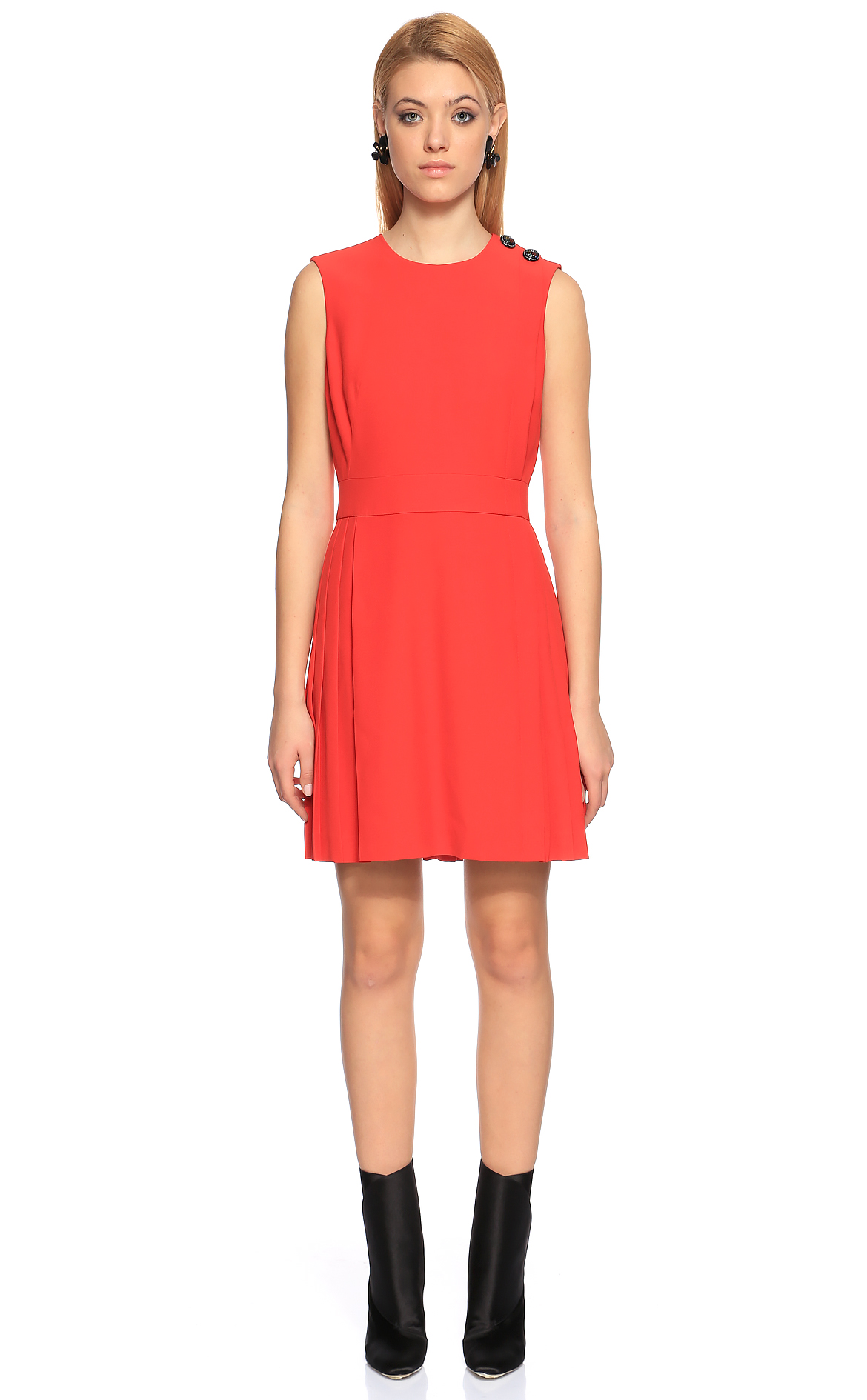 Alexander McQueen-Alexander McQueen Kırmızı Mini Elbise