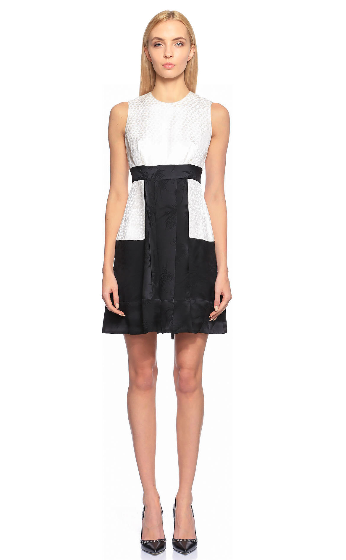 Alexander McQueen-Alexander McQueen Siyah-Beyaz Mini Elbise