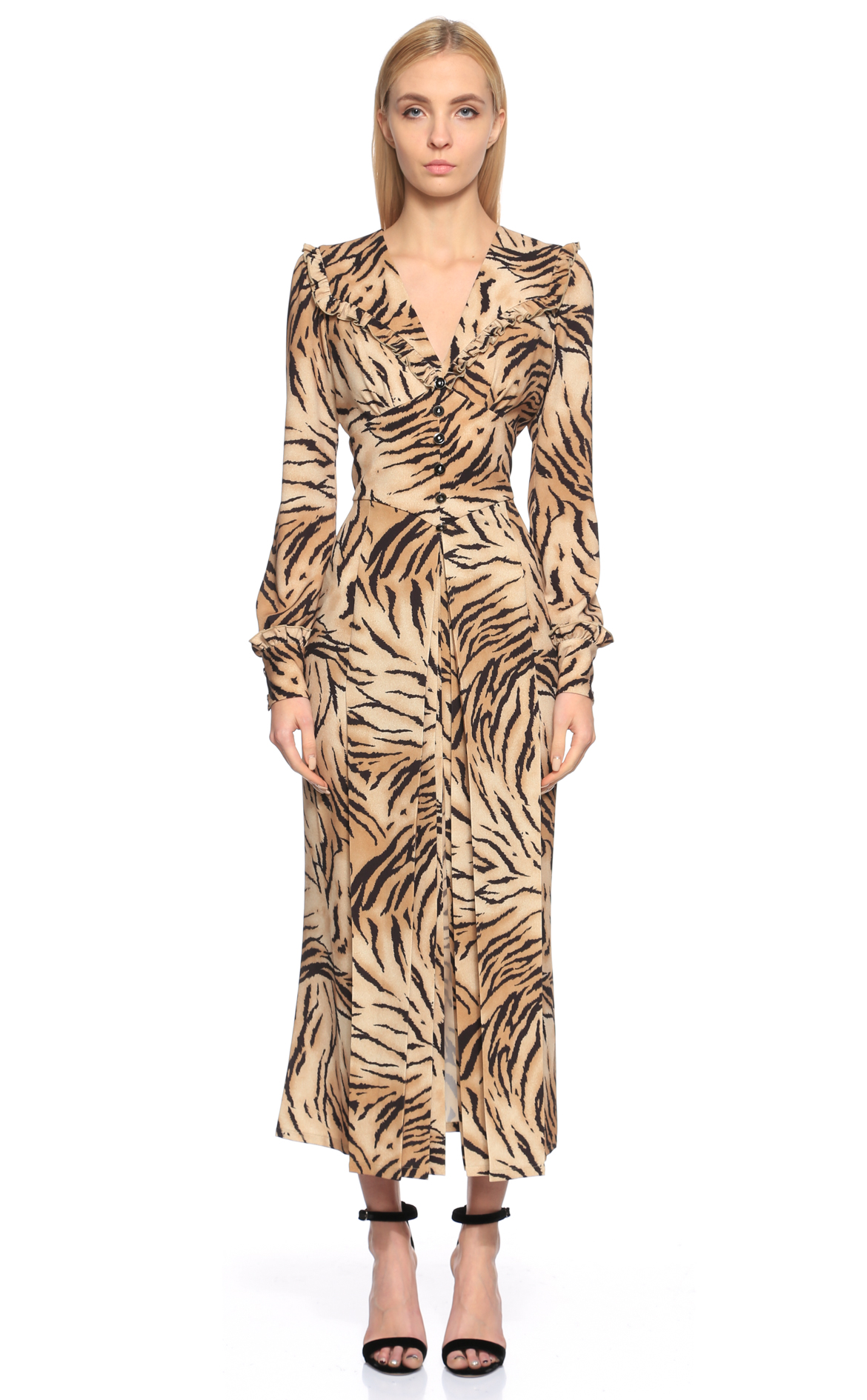 Alessandra Rich-Alessandra Rich Altın Rengi Gece Elbisesi