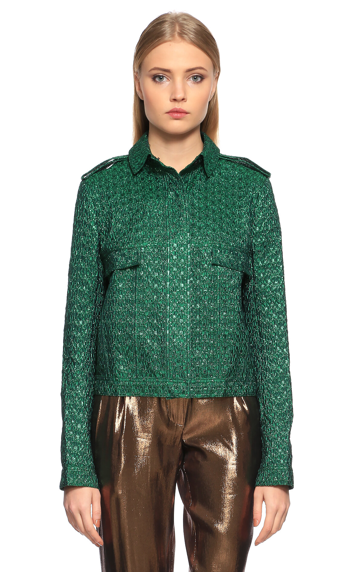 Lanvin-Lanvin Simli Yeşil Ceket