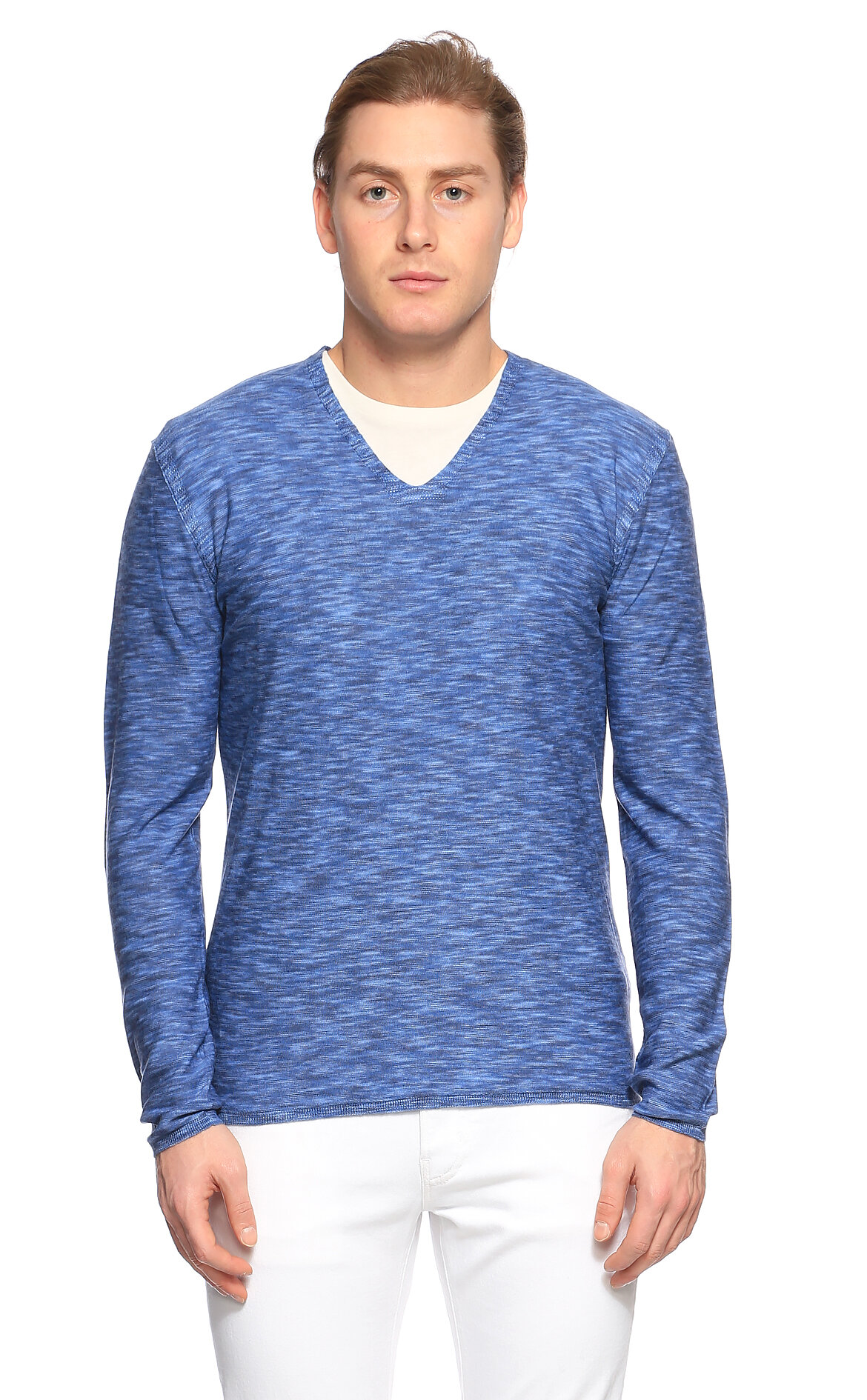 John Varvatos-John Varvatos Mavi Triko