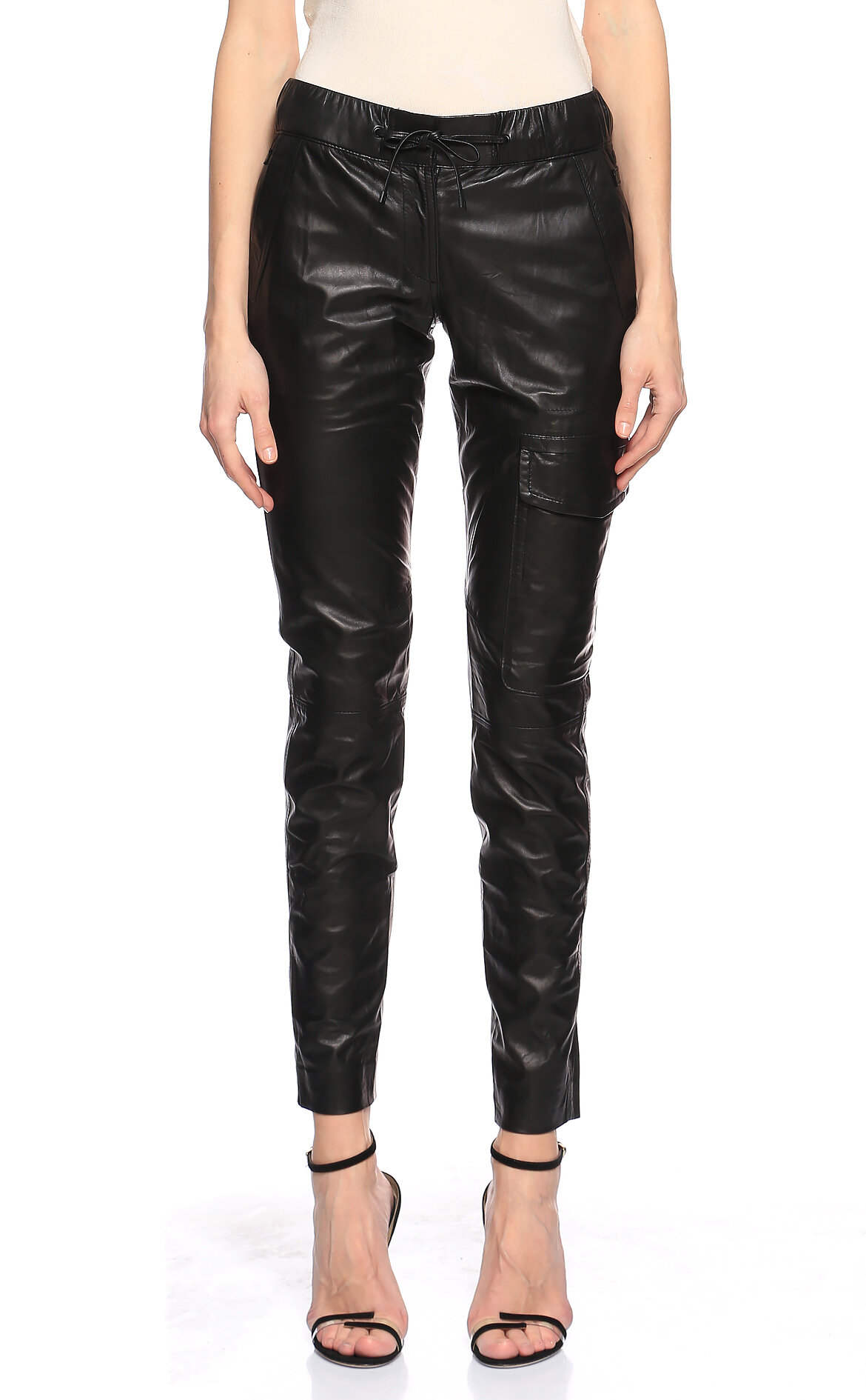 Kaufman Franco-Kaufman Franco Siyah Deri Pantolon