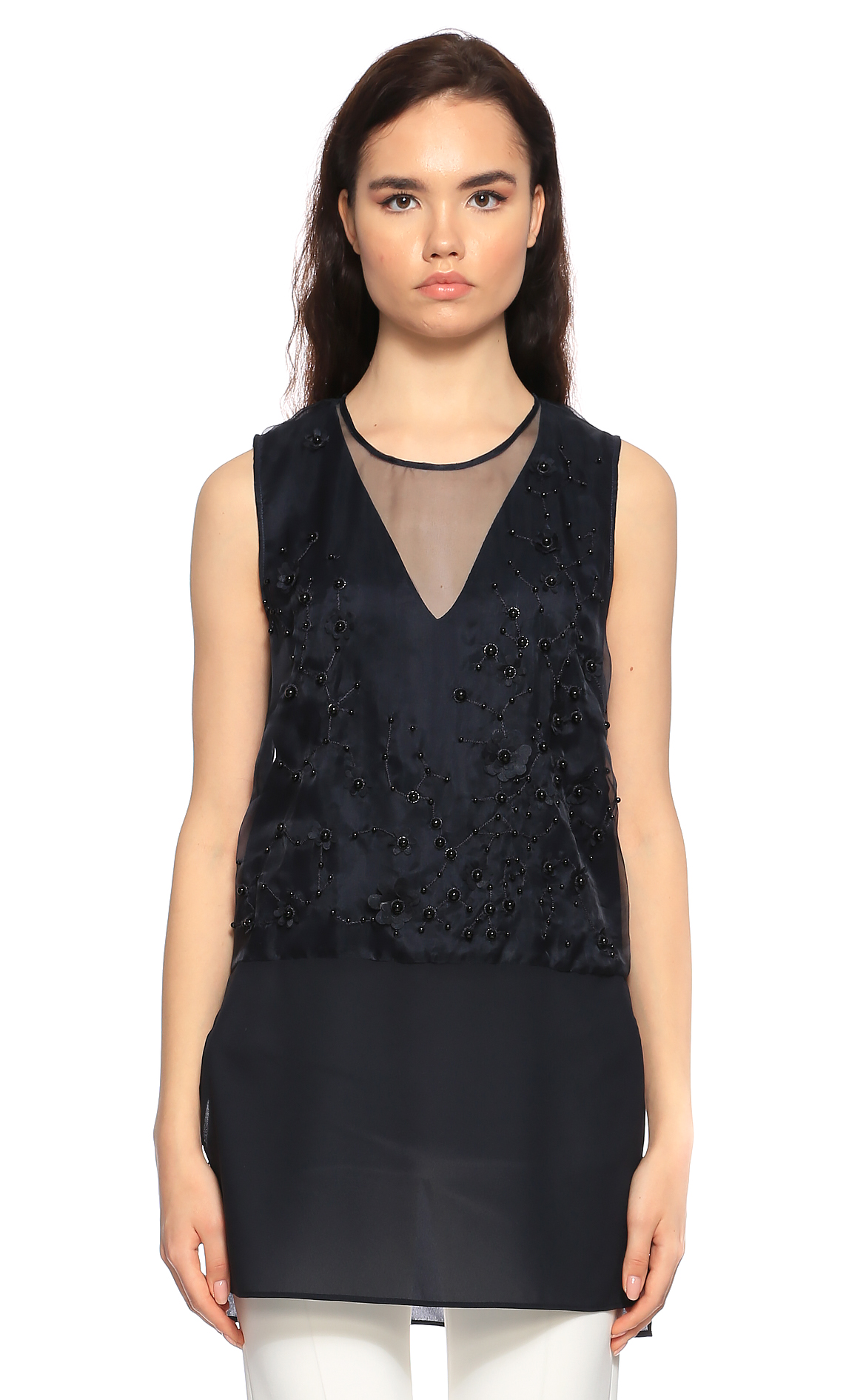 Elie Tahari-Elie Tahari Lacivert Bluz