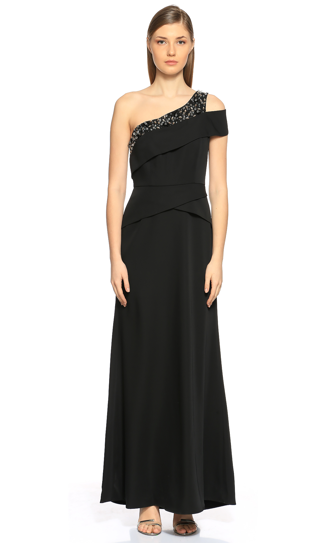 BCBG MAX AZRIA-BCBG MAX AZRIA Siyah Gece Elbisesi