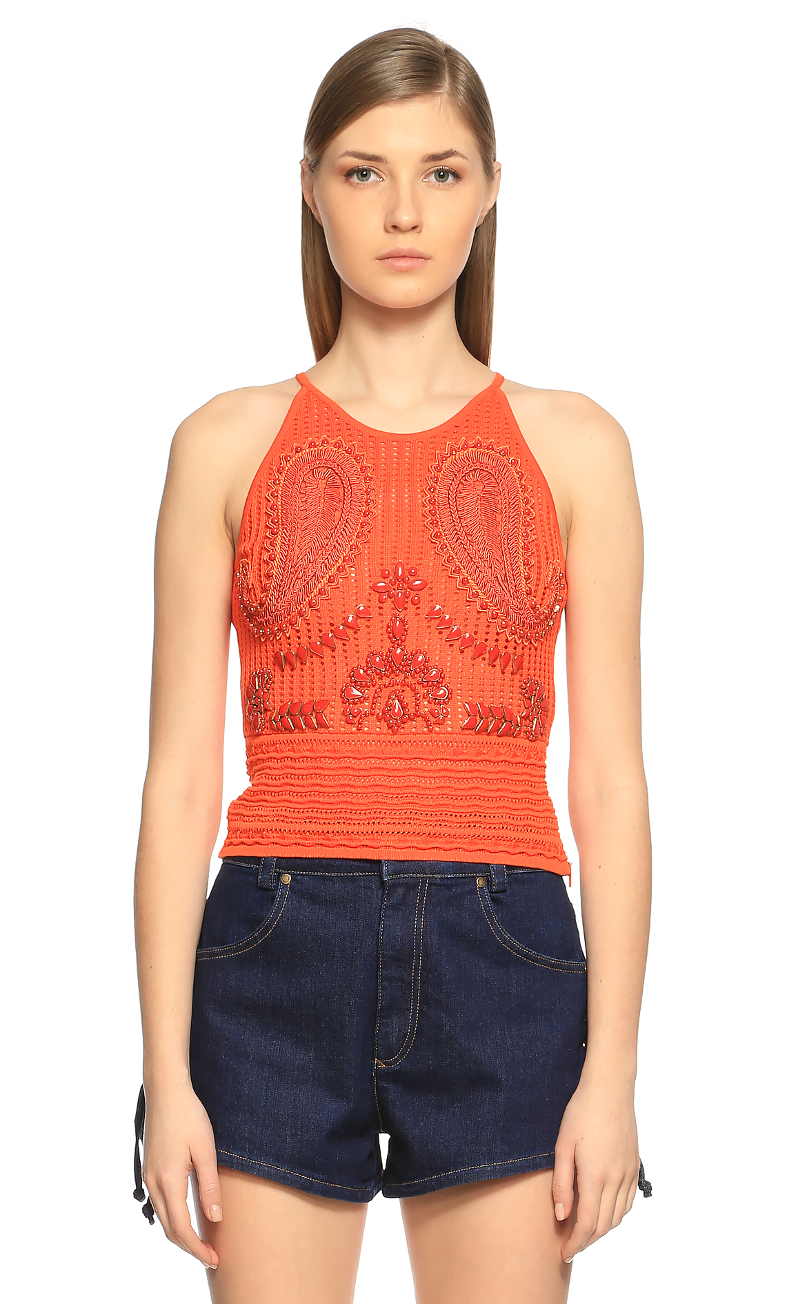 Roberto Cavalli-Roberto Cavalli Turuncu Bluz