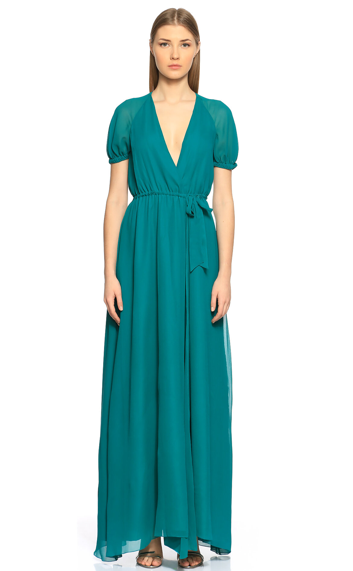 Lanvin-Lanvin Kruvaze Yeşil Gece Elbisesi