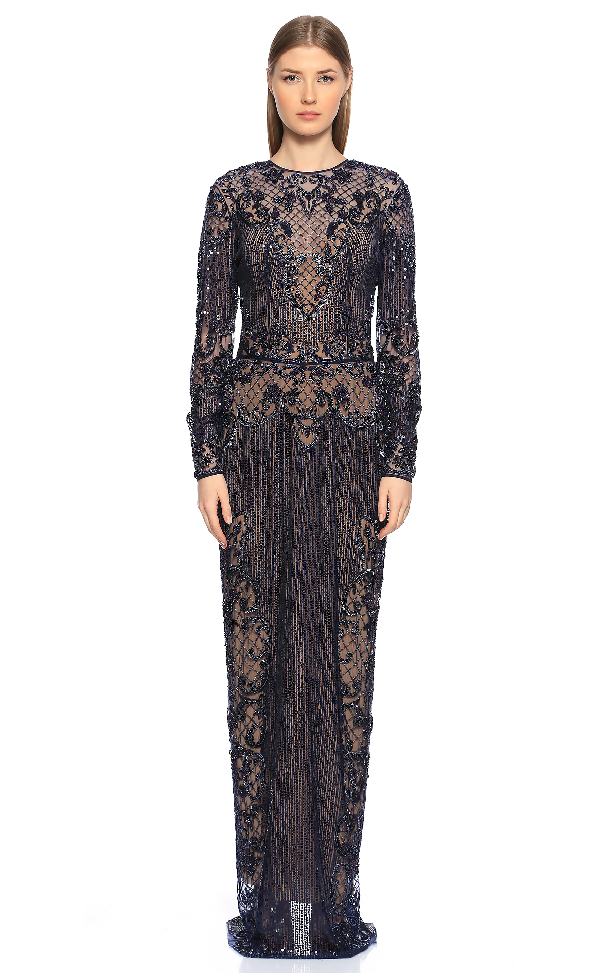 Zuhair Murad-Zuhair Murad Mavi Gece Elbisesi