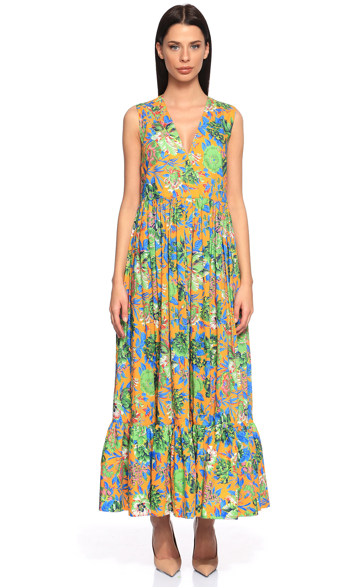 MSGM-MSGM Turuncu Uzun Elbise