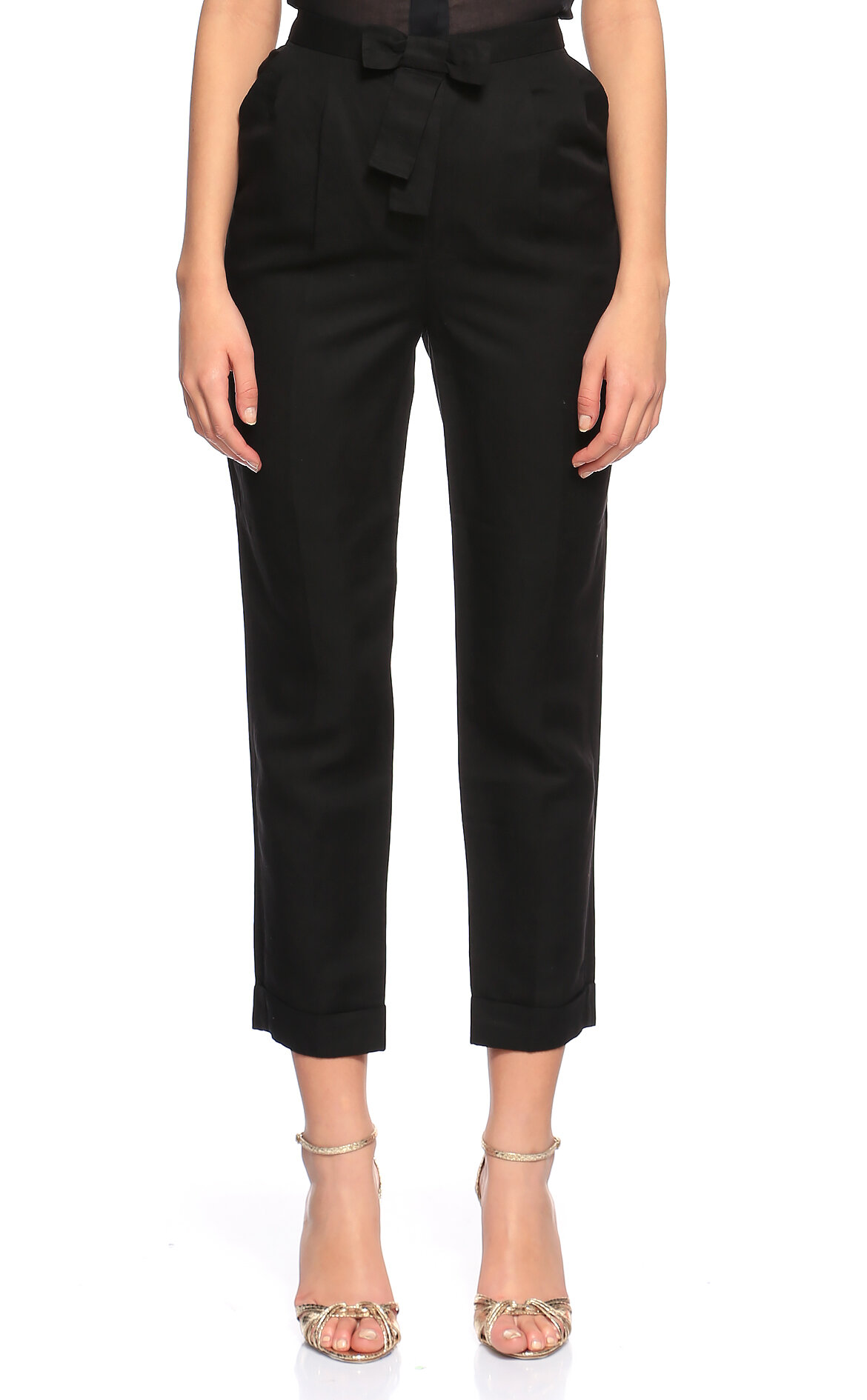 Sandro-Sandro Yüksek Bel Siyah Pantolon