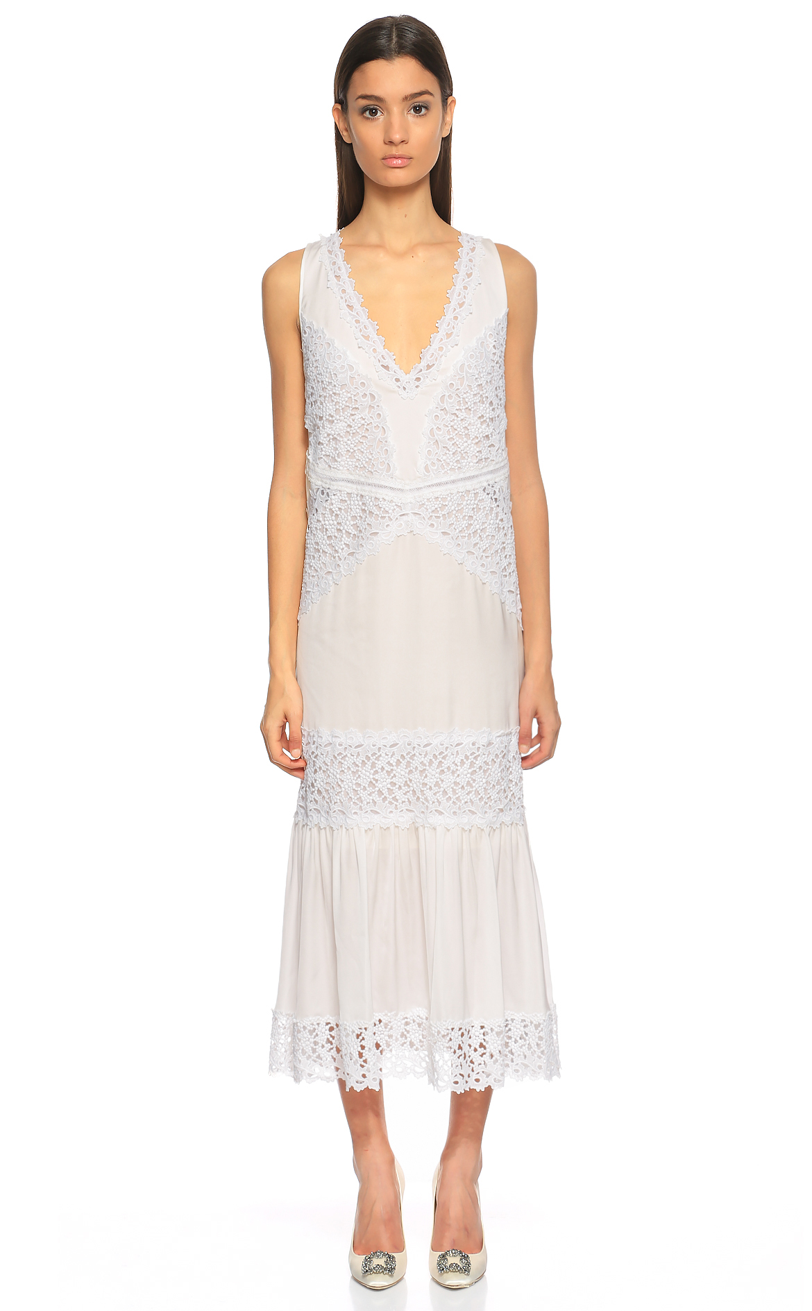 BCBG MAX AZRIA-BCBG MAX AZRIA Beyaz Elbise