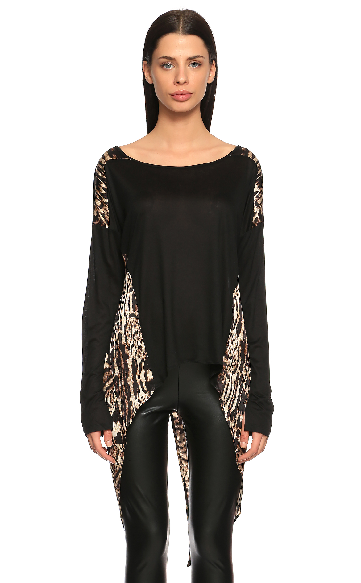 Thomas Wylde-Thomas Wylde Karma Desen Siyah-Kahverengi T-Shirt