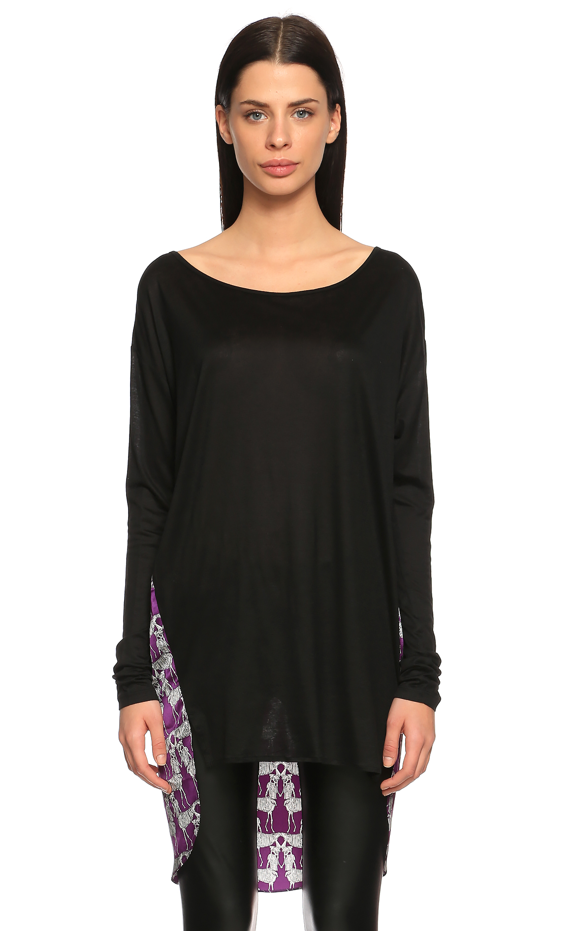 Thomas Wylde-Thomas Wylde Karma Desen Siyah-Bordo T-Shirt