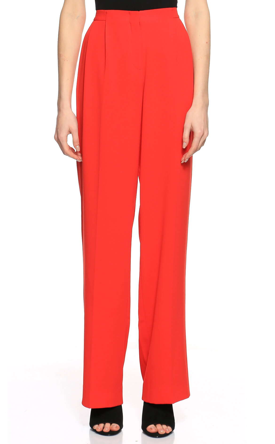 DKNY-DKNY Geniş Kesim Kırmızı Pantolon