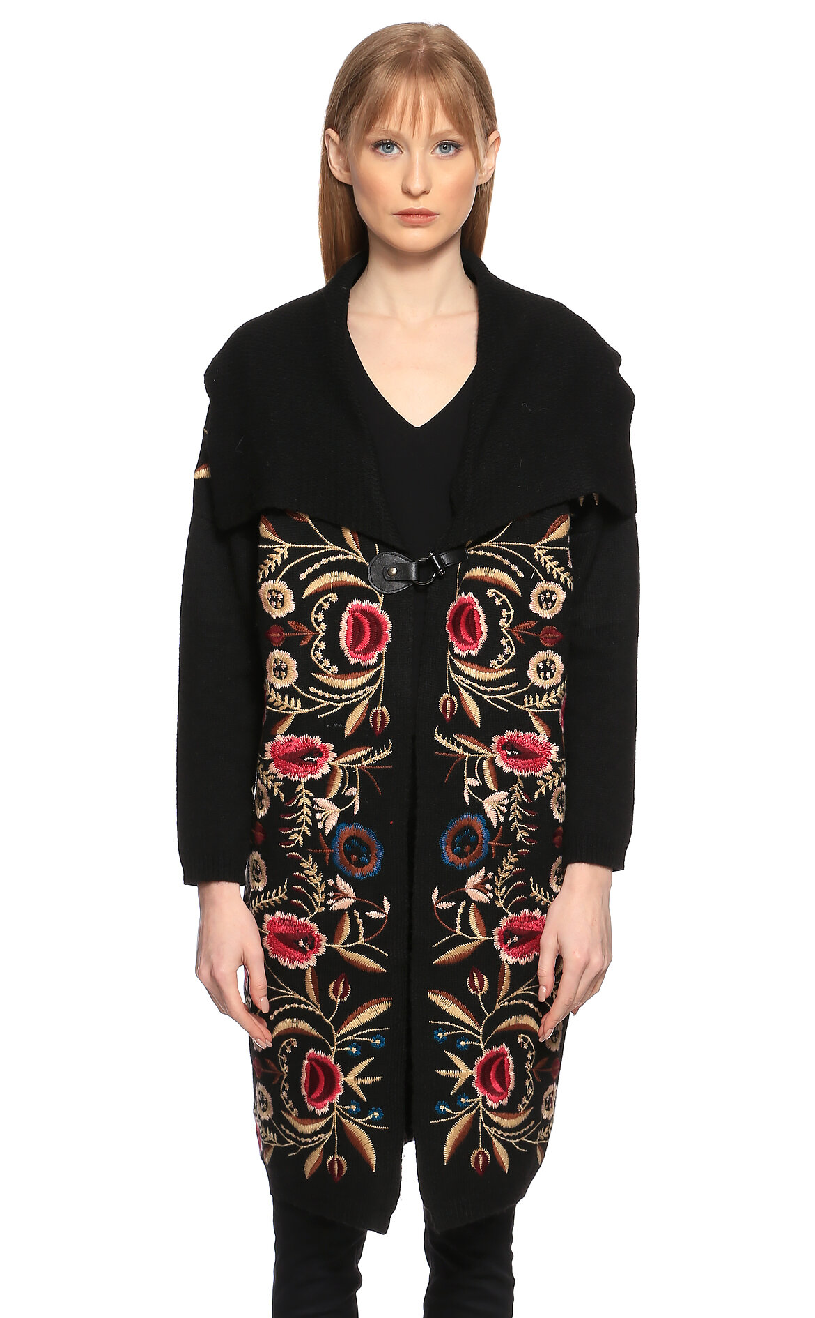 Silvian Heach-Silvian Heach Siyah Palto