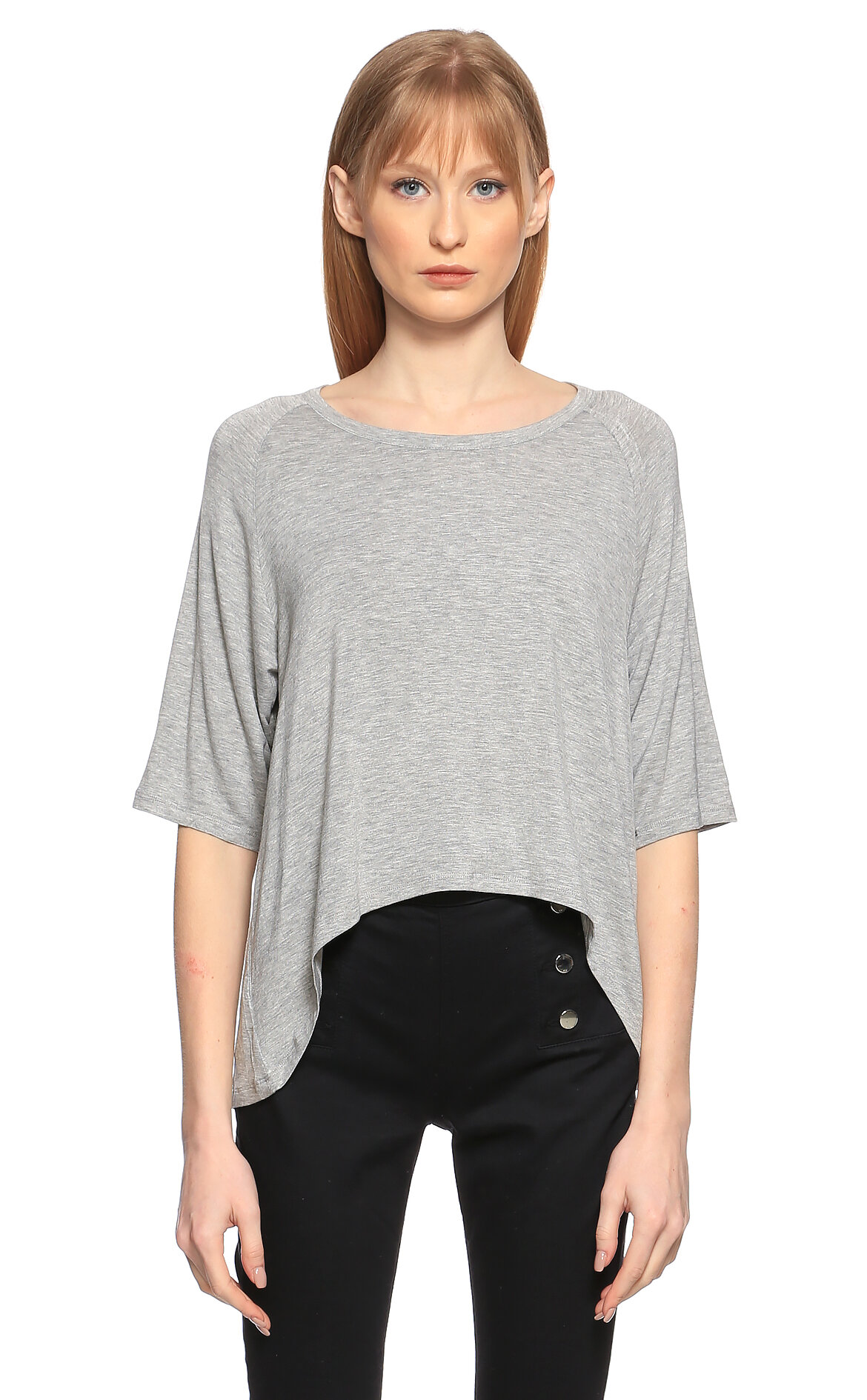 Silvian Heach-Silvian Heach Gri T-Shirt