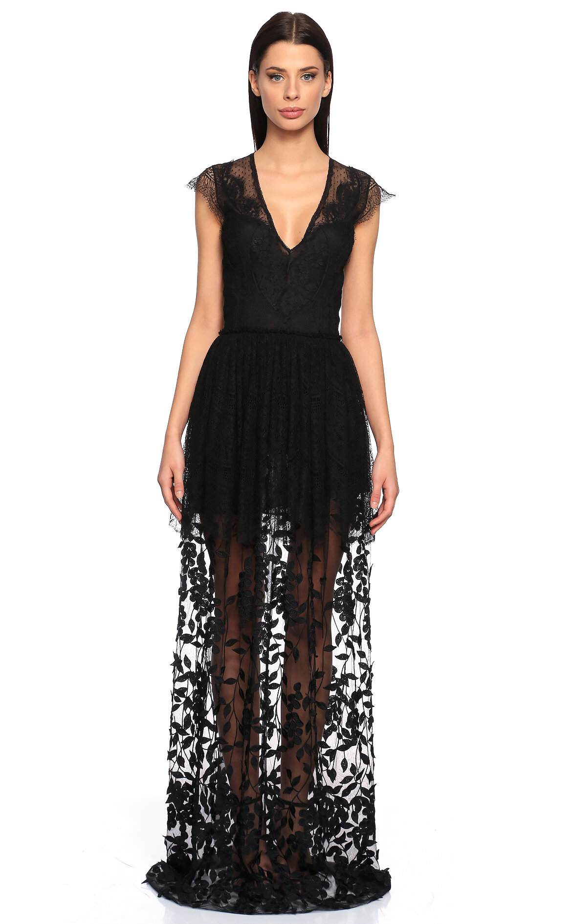 Costarellos-Costarellos Siyah Uzun Elbise