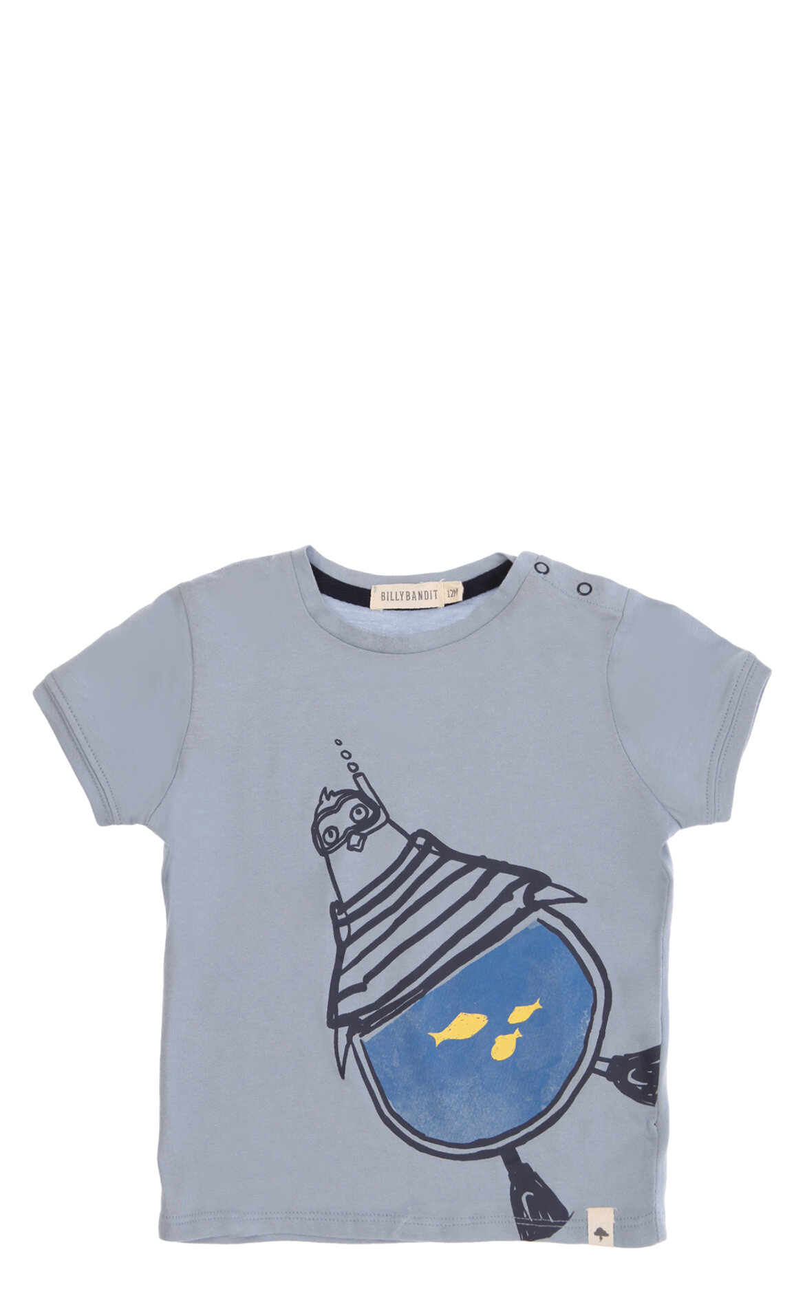 Billybandit-Billybandit Erkek Bebek Baskı Desen Mavi T-Shirt