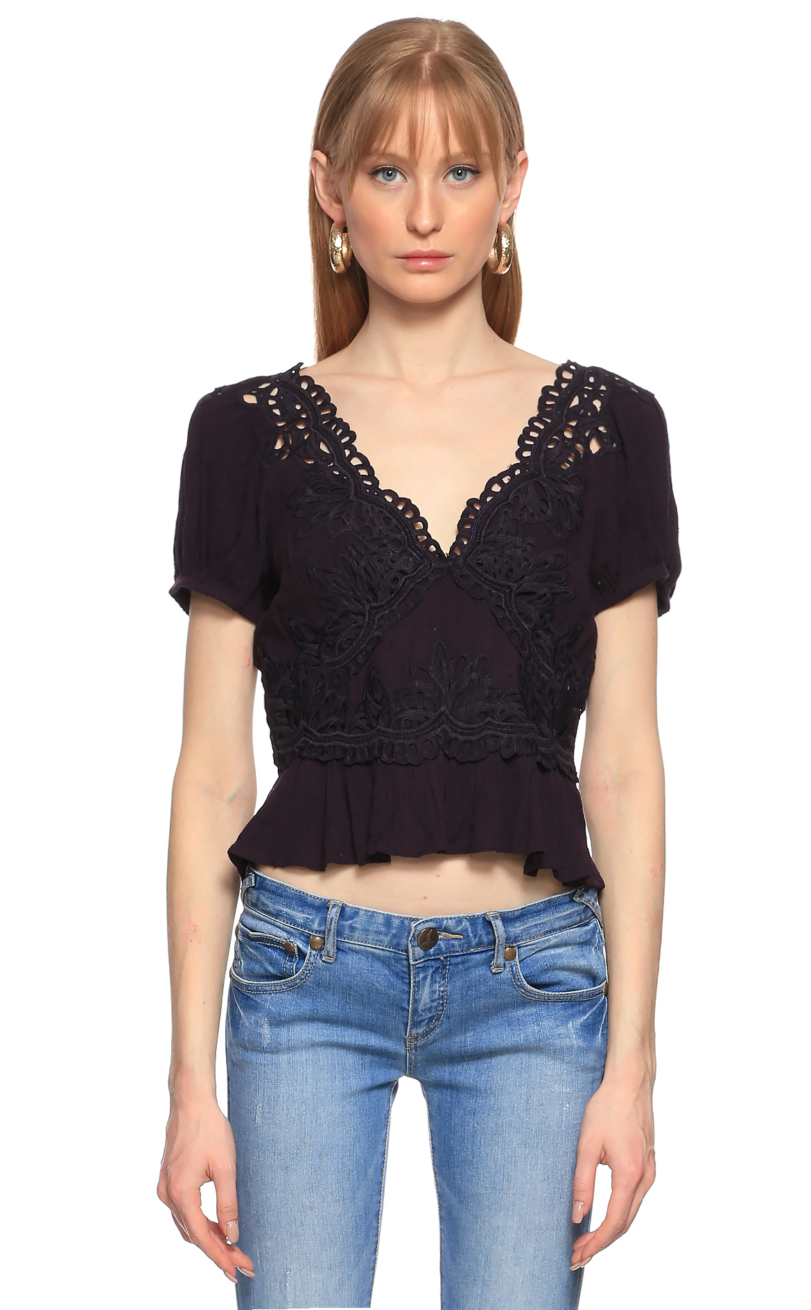 Free People-Free People Lacivert Bluz Free People-Free People Lacivert Bluz