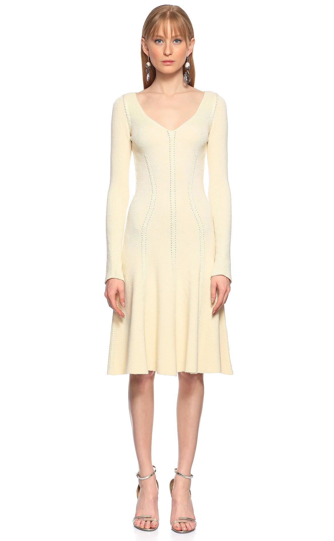 Alexander McQueen-Alexander McQueen Krem Rengi Elbise