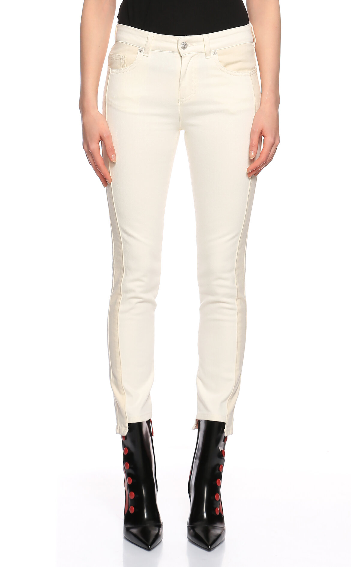 Alexander McQueen-Alexander McQueen Ekru Jean Pantolon