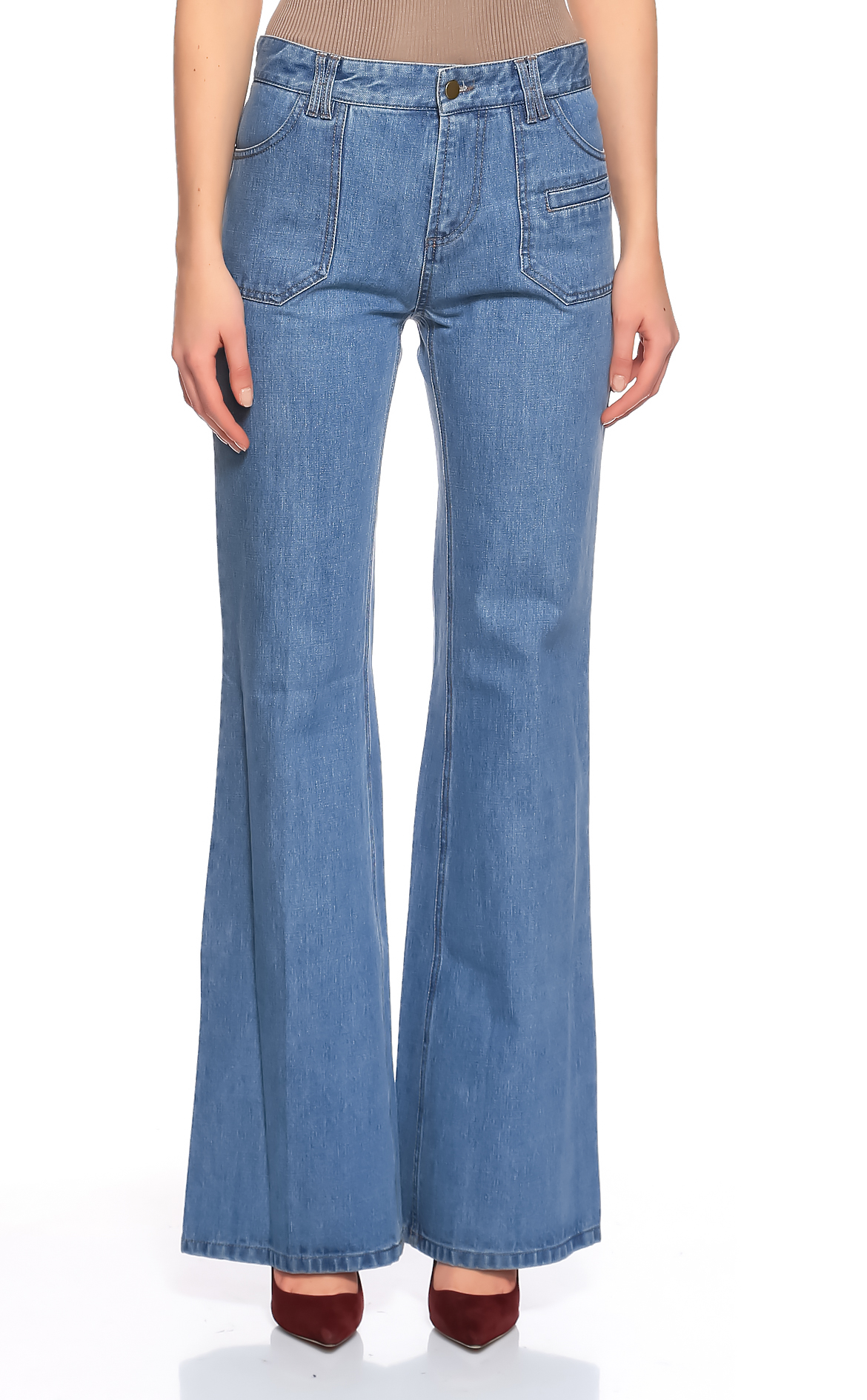 Gerard Darel-Gerard Darel Geniş Kesim Mavi Jean Pantolon