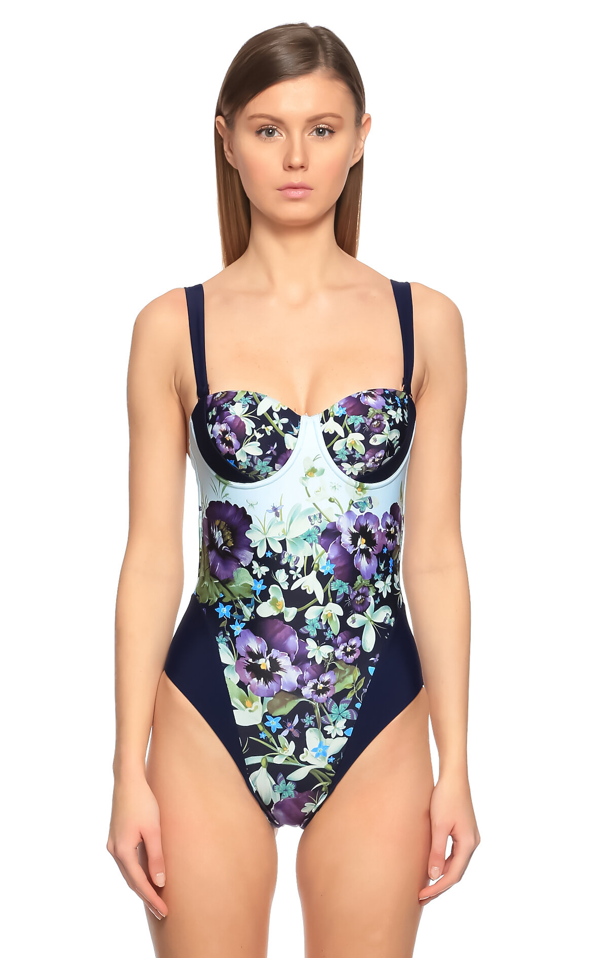 Ted Baker-Ted Baker Çiçek Desenli Lacivert Mayo