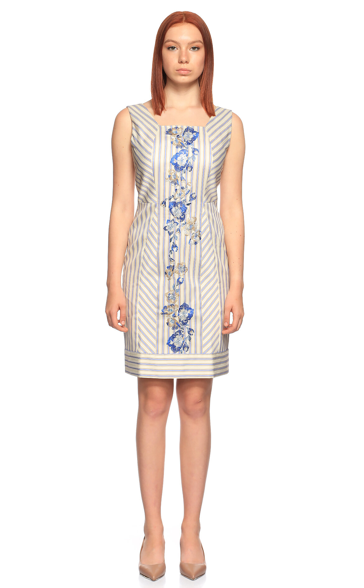 Philosophy Ferretti-Philosophy Ferretti İşleme Detaylı Çizgili Elbise