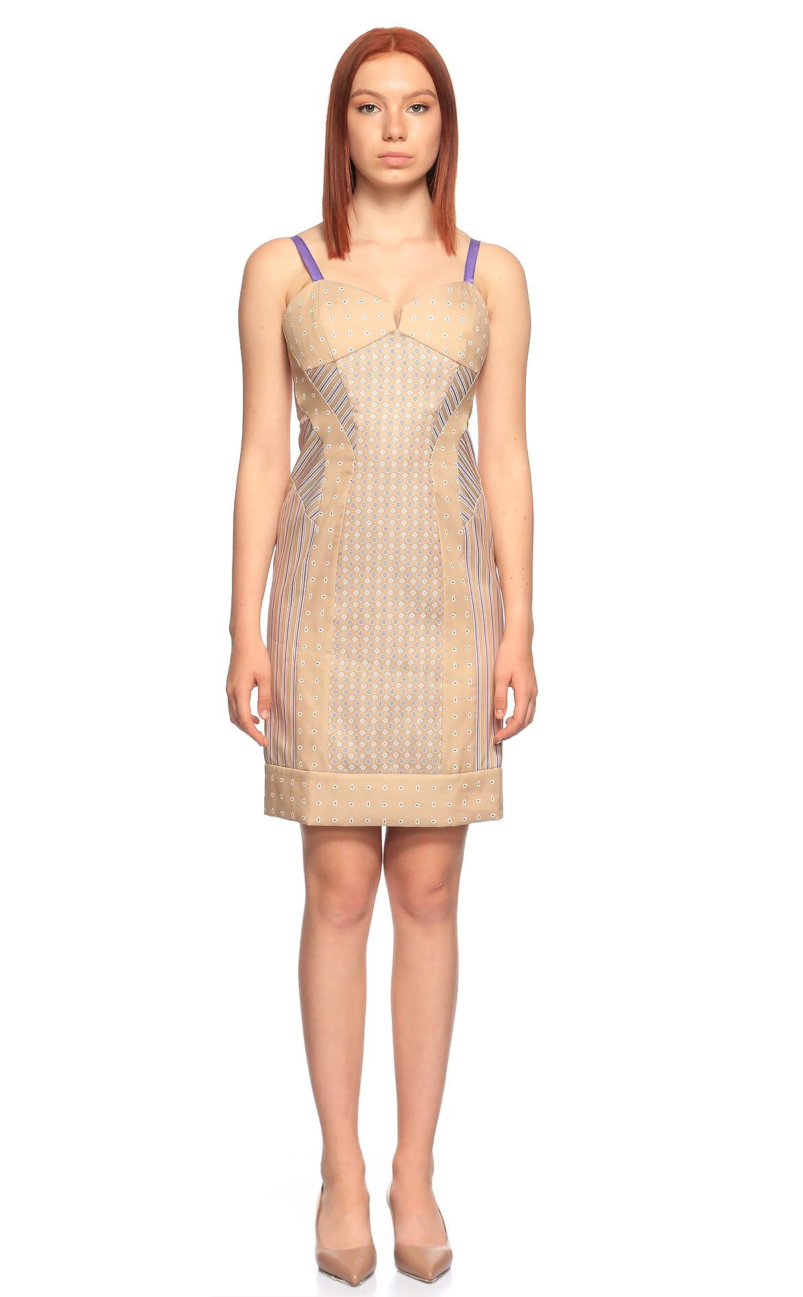 Philosophy Ferretti-Philosophy Ferretti Askılı Bej Elbise